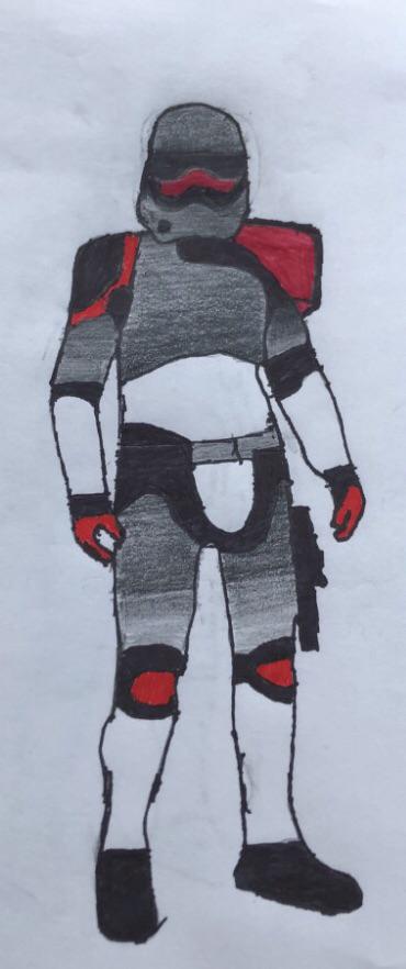 Friends Drawing of his own style of Trooper Armor | Scrolller