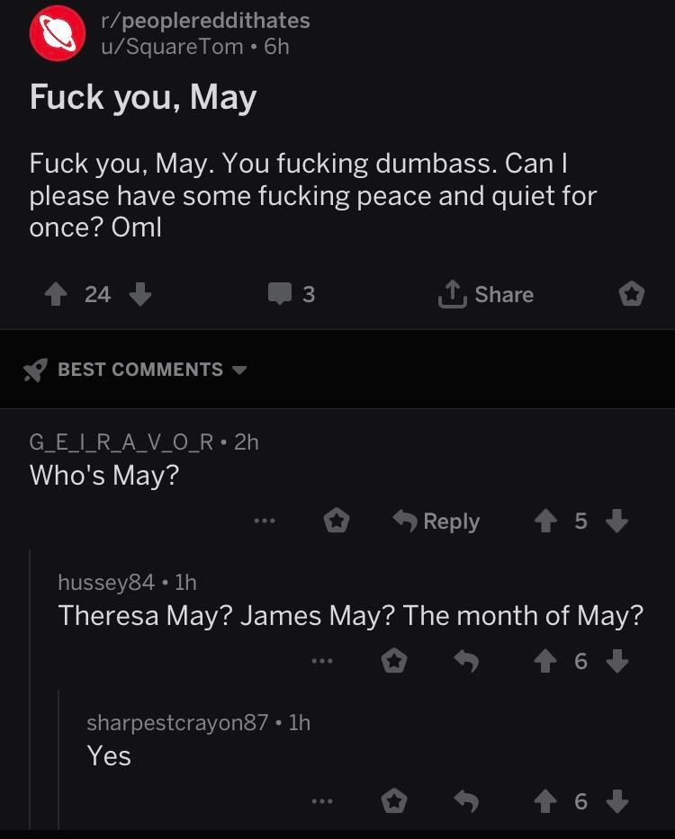 Fuck you May | Scrolller