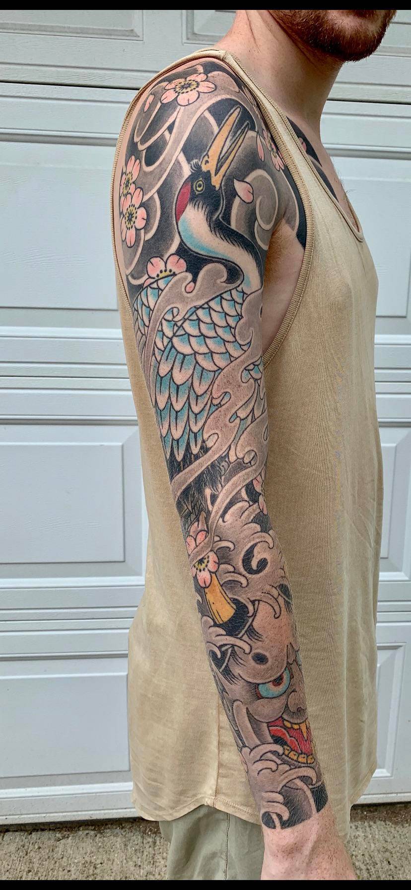 Full sleeve & chest panel done by Paul Dhuey in Green Bay, Wisconsin | Scrolller