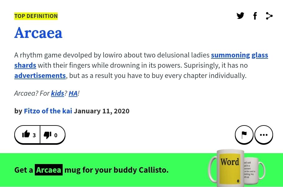 Fun fact, I put Arcaea on Urban Dictionary! | Scrolller