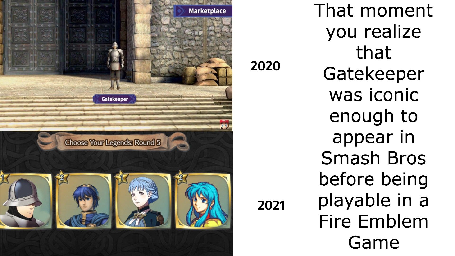 Gatekeeper was represented in Smash Bros before he was playable in a Fire Emblem Game | Scrolller