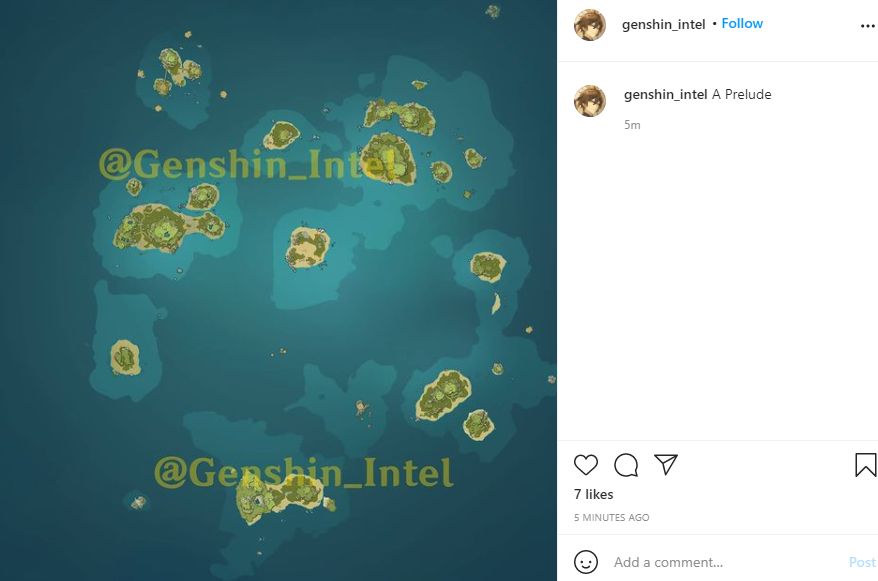 [Genshin_Intel] New islands region between Liyue and Inazuma | Scrolller