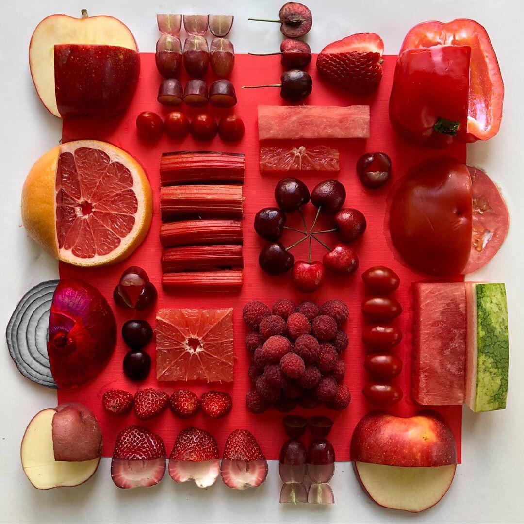 Geometrically cut red fruit | Scrolller