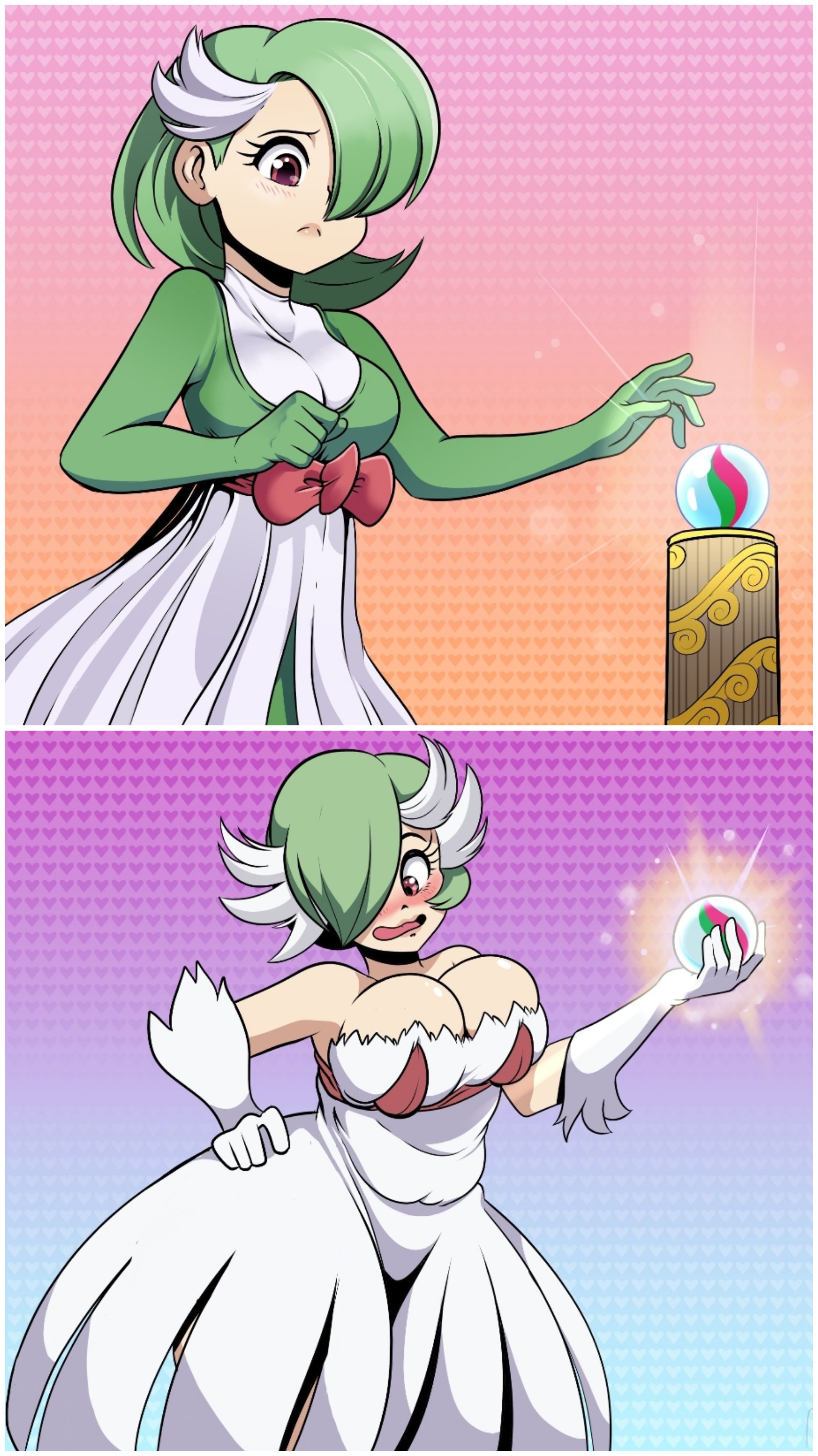 gijinka Gardevoir finds a mega stone. she looks a bit surprised by the change, but i think she ...