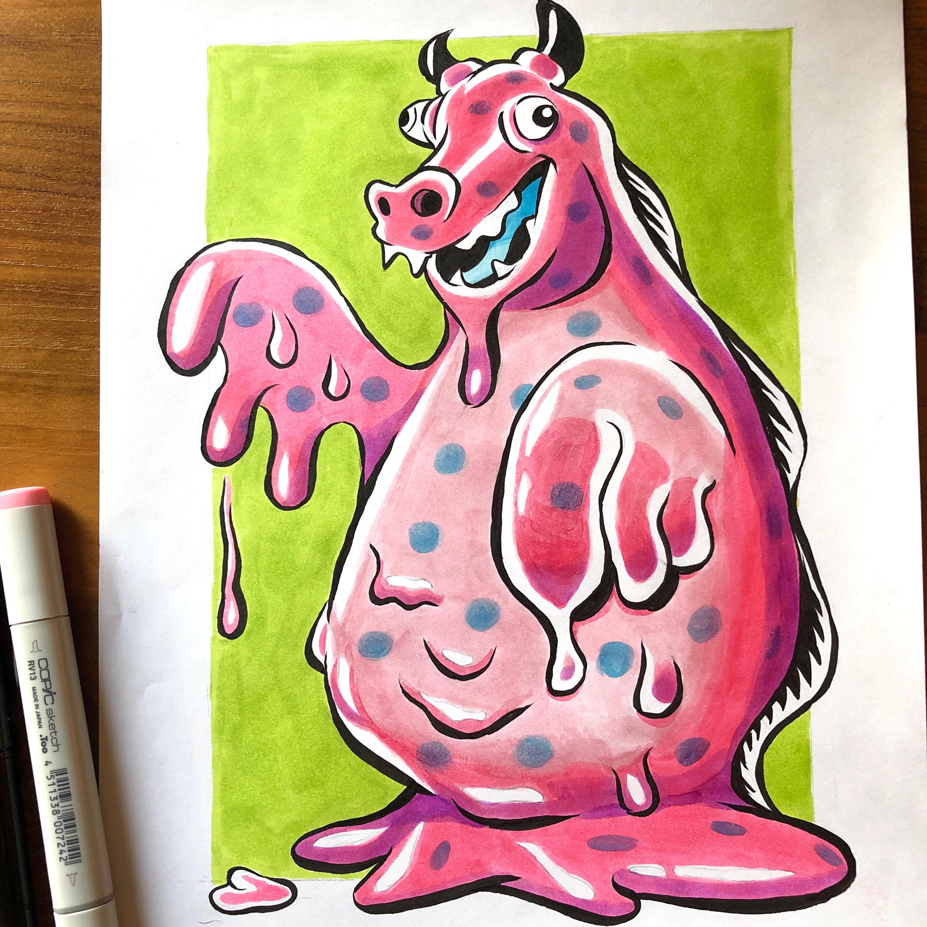 Goo monster. Copic and ink. | Scrolller
