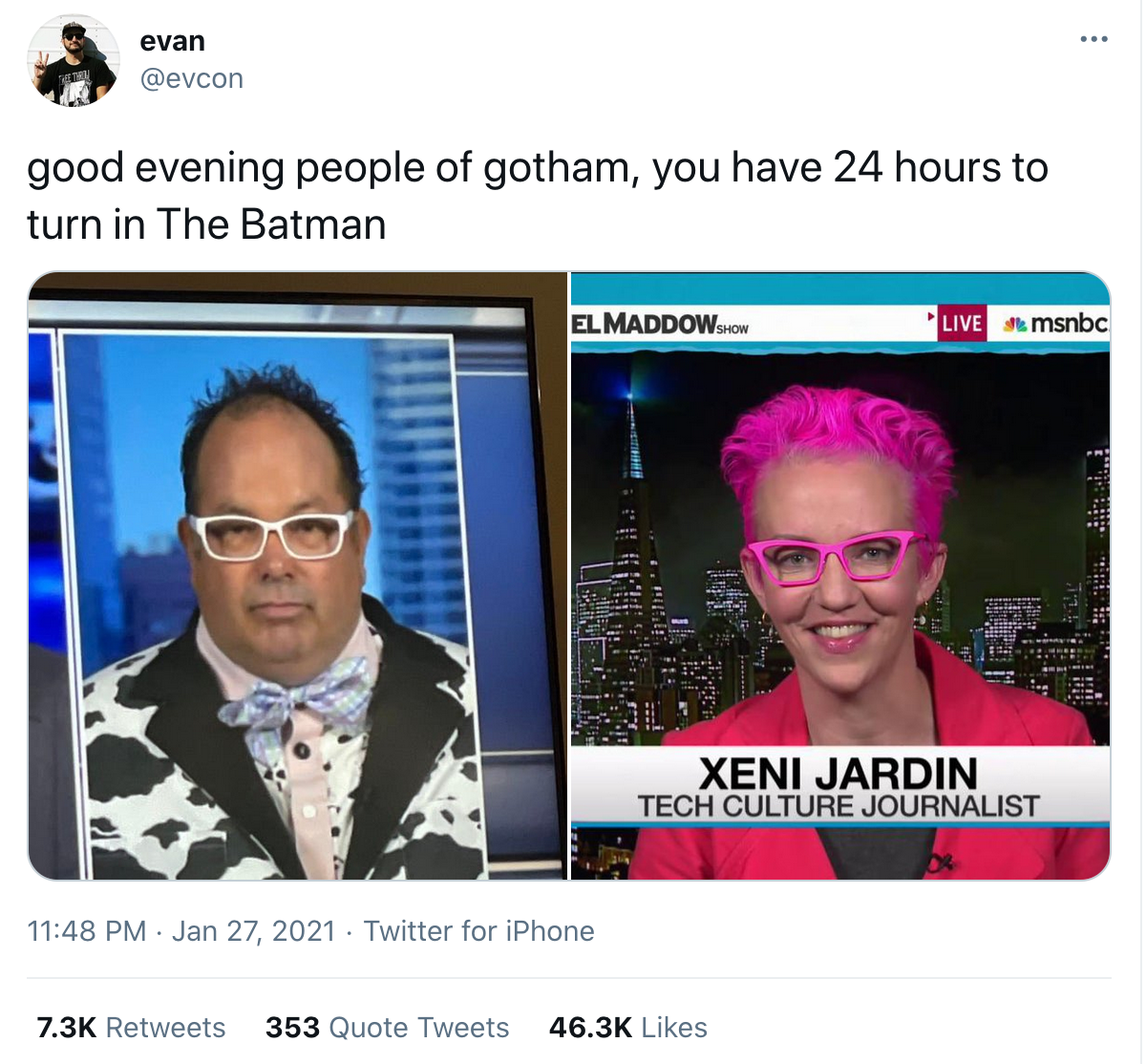 Good evening, people of Gotham | Scrolller