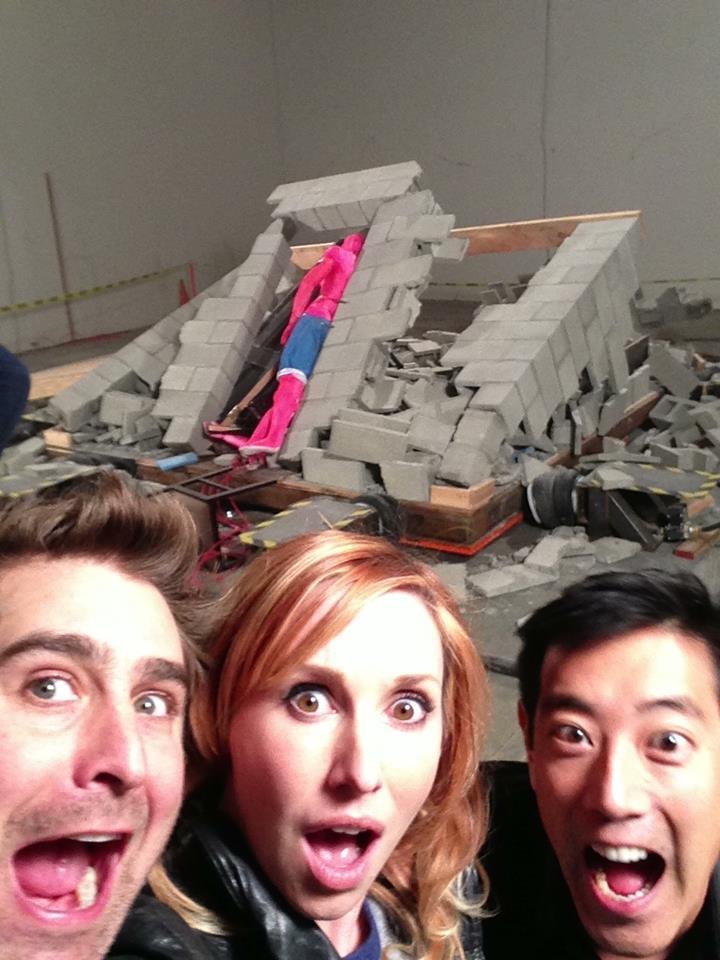 "Goofing around with Tory Belleci and Grant Imahara on the set of MythBusters." - Kari | Scrolller