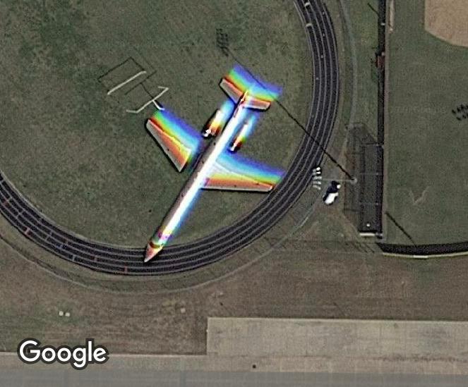 Google maps took their satellite view as a plane flew over the school | Scrolller