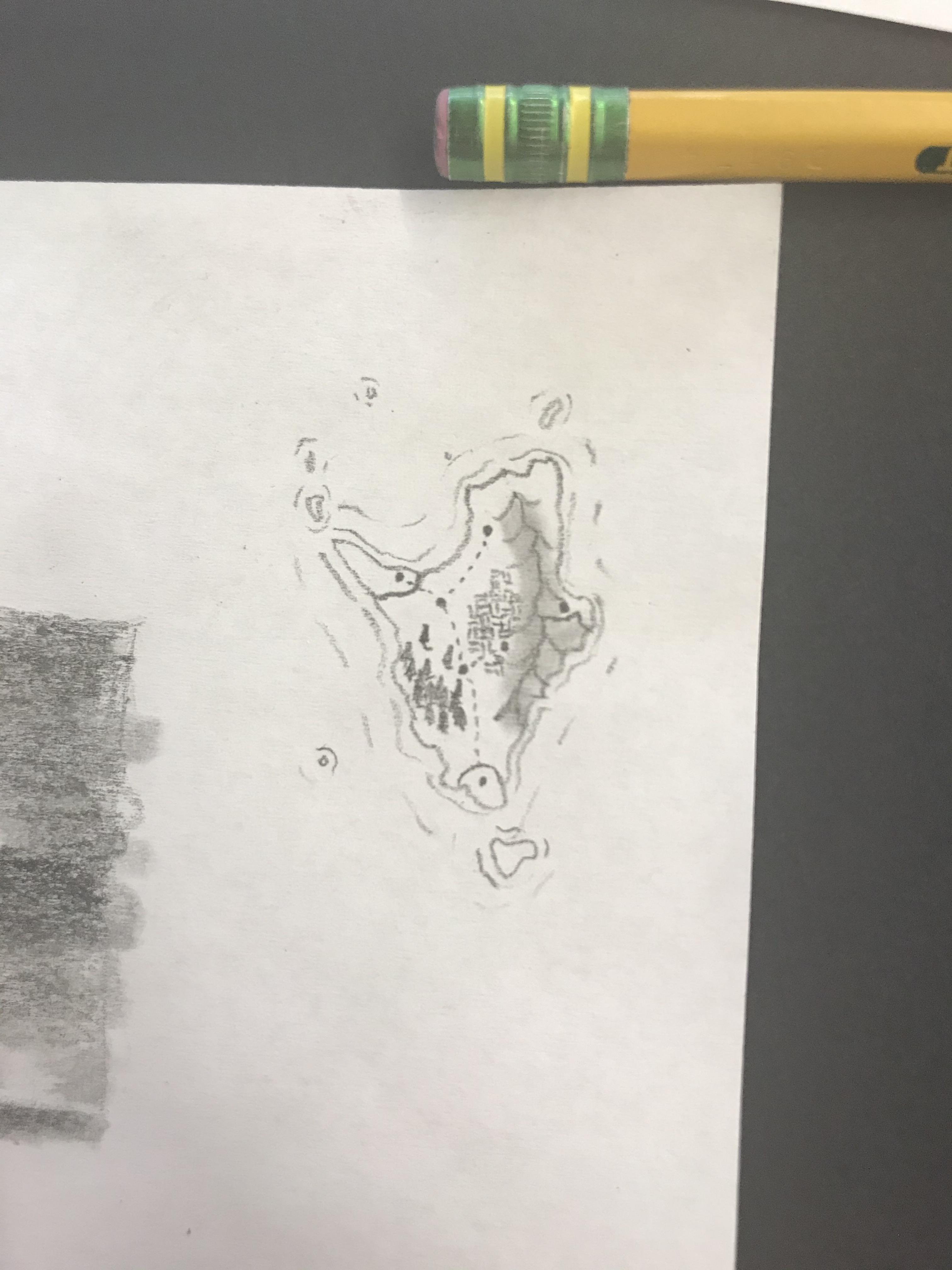 Got bored in class so sketched a quick map. Pencil eraser for scale ... Got bored in class so sketched a quick map. Pencil eraser for scale ...