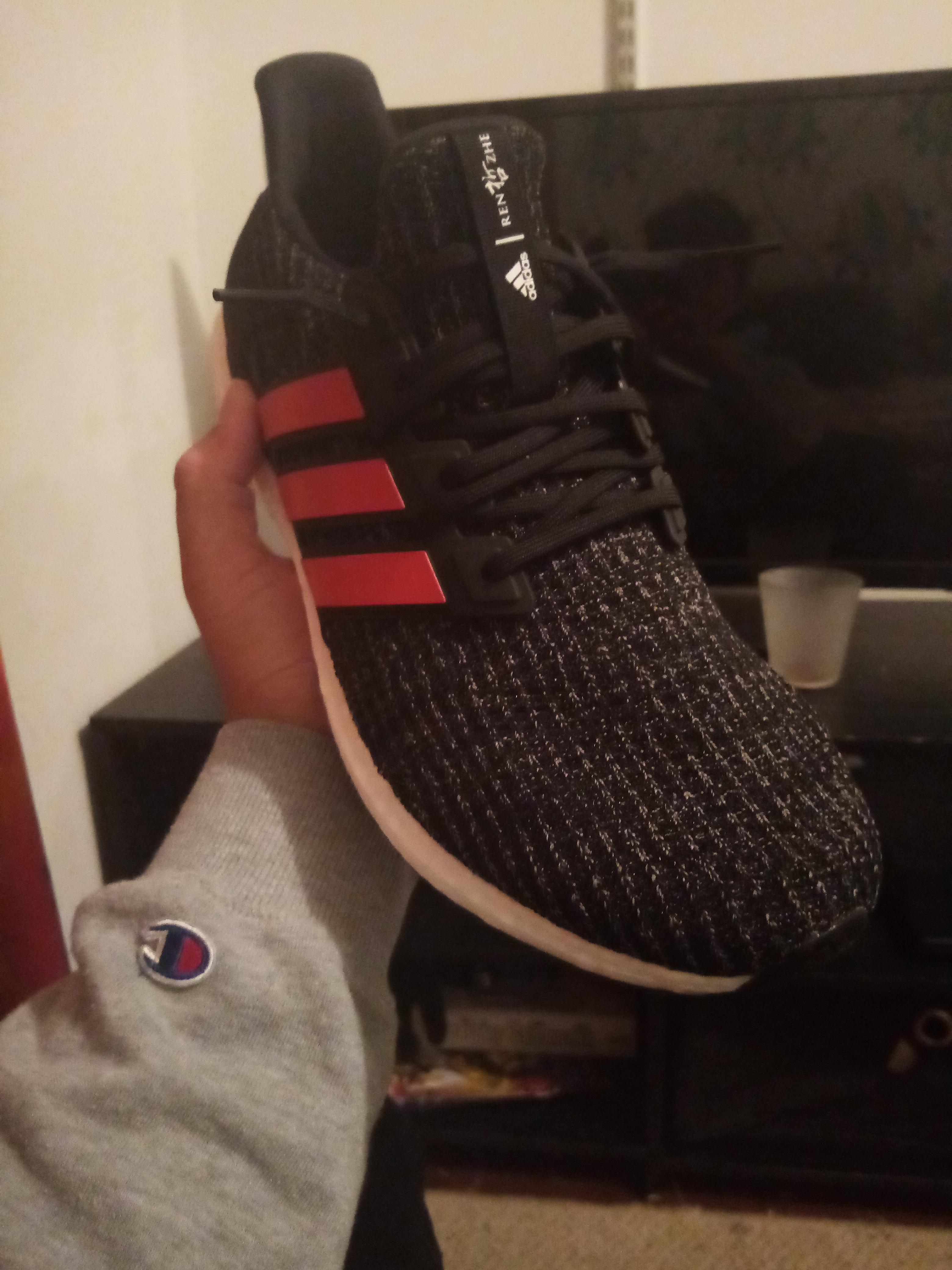 got these ren zhe ultra boosts at the Adidas outlet for bout $90 in size 15, its damn hard for ...