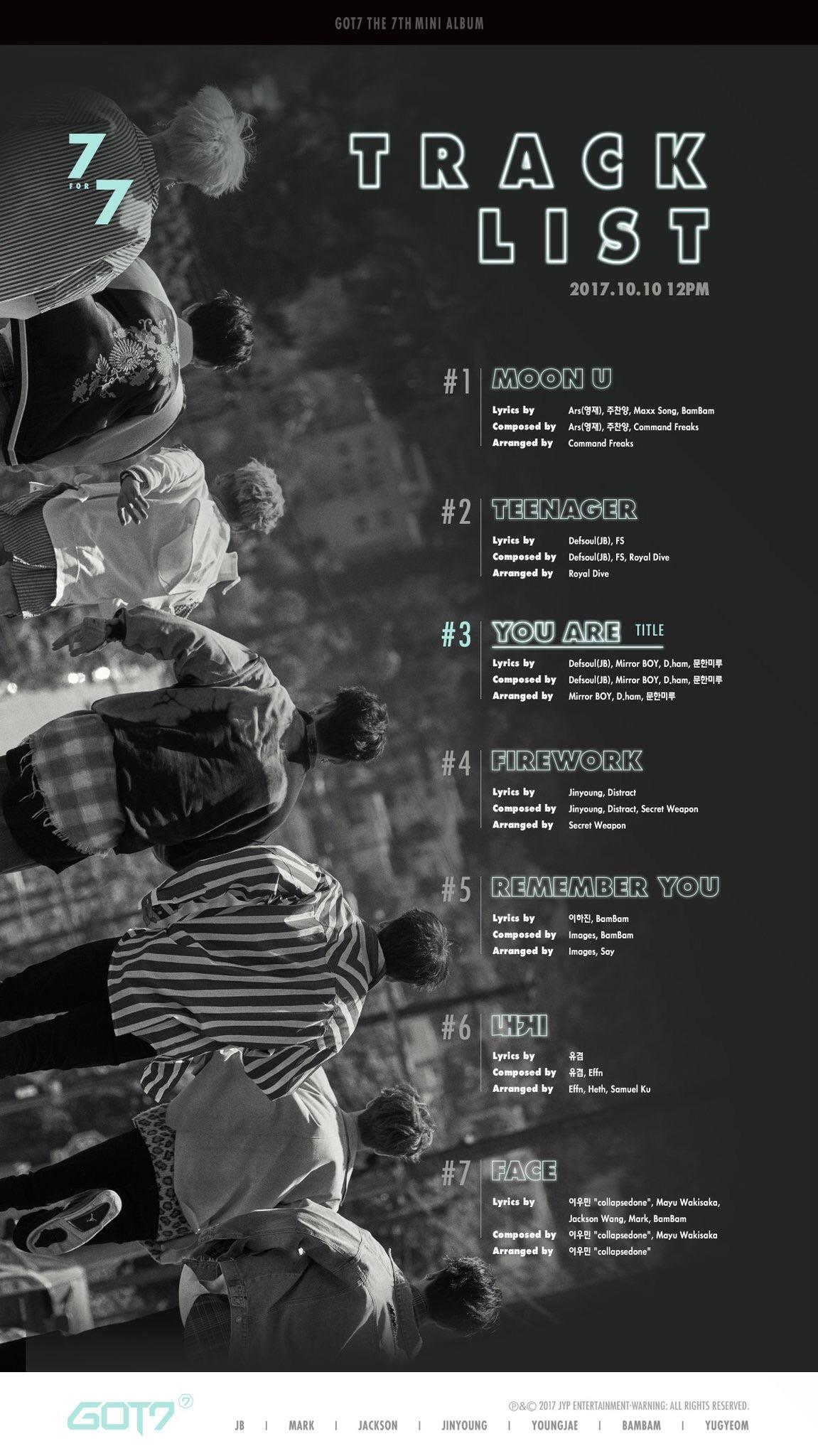 GOT7 “7 for 7” Tracklist | Scrolller