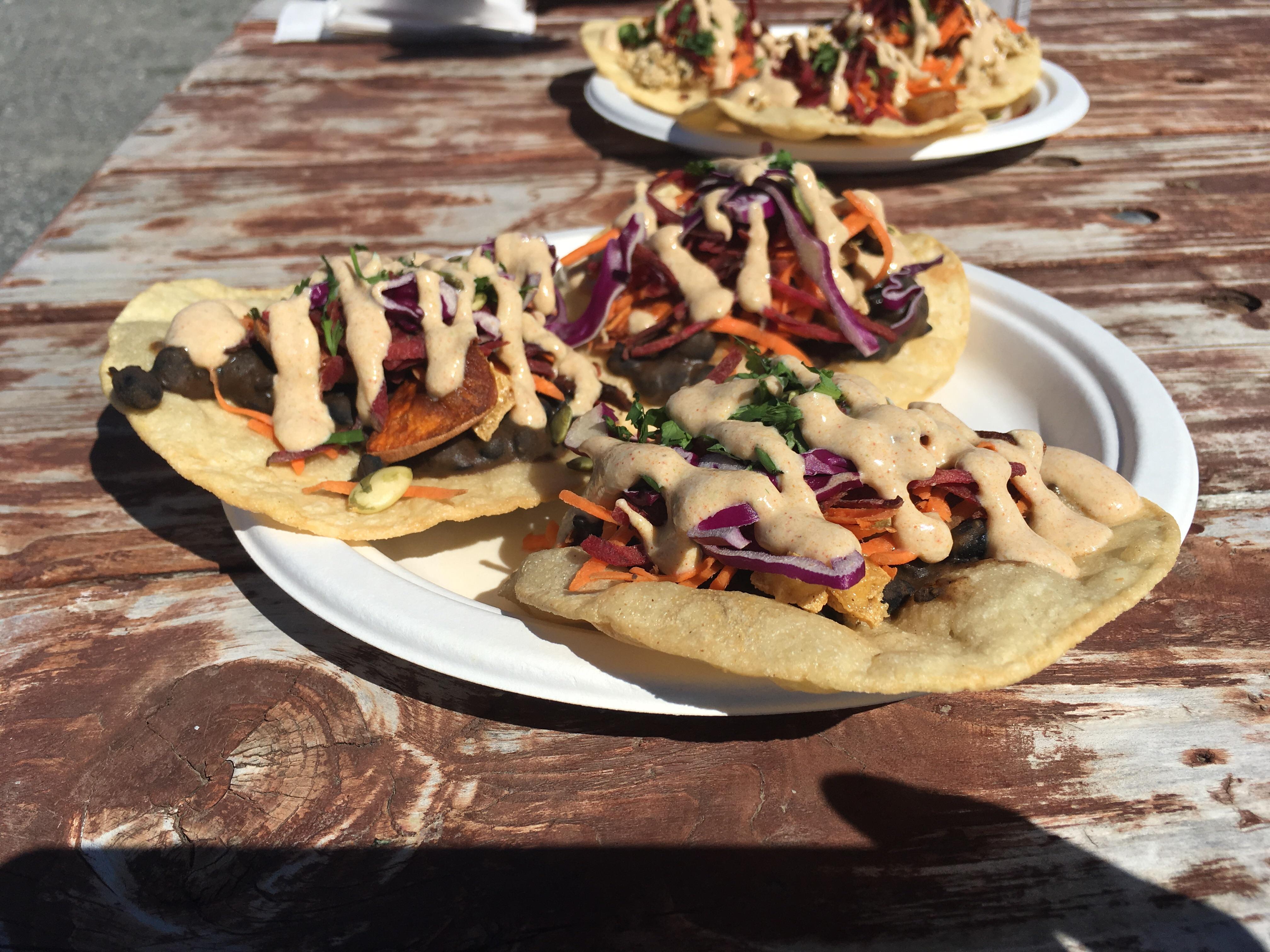 Govinda’s vegan veggie tacos. Go Nuclear. | Scrolller