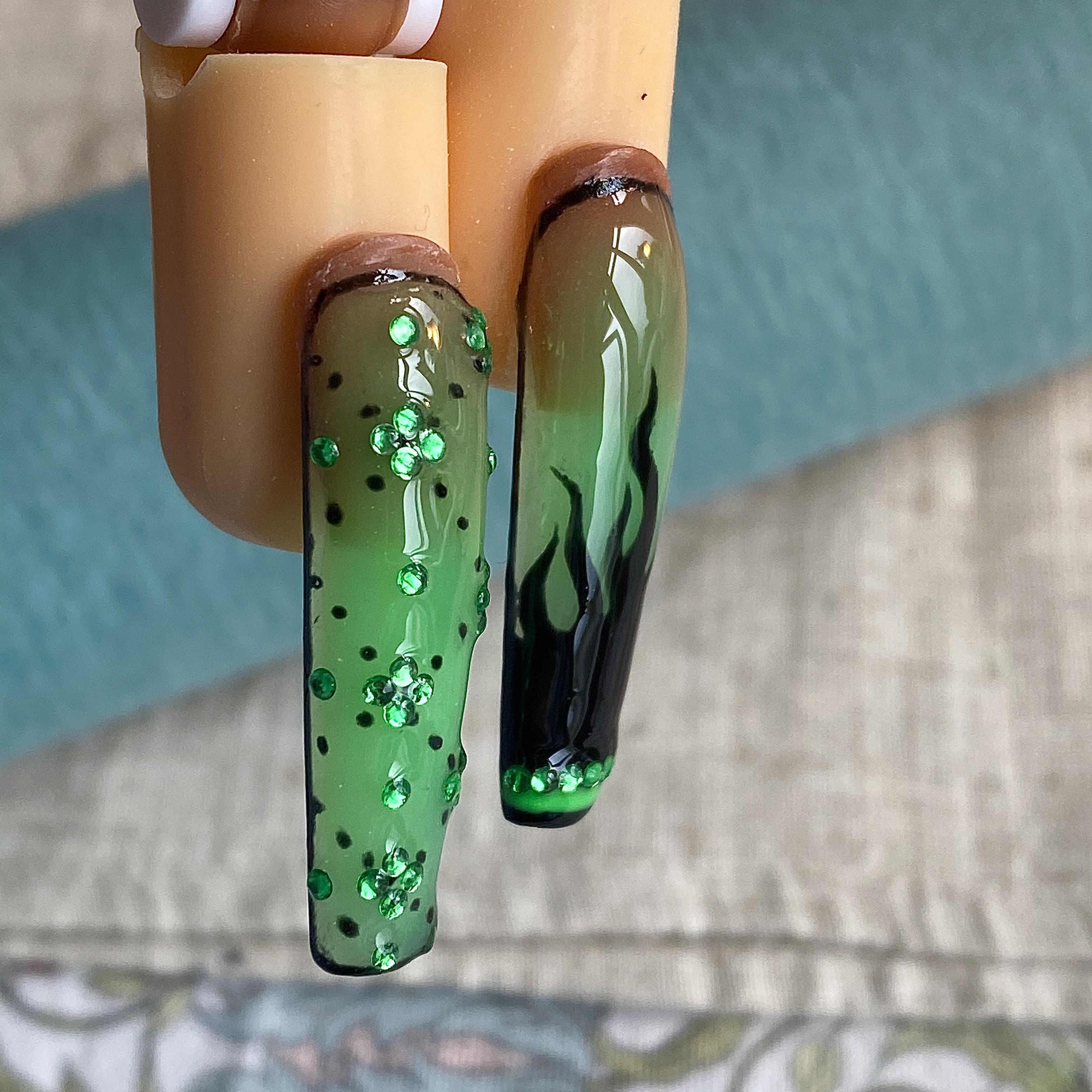 Green jelly nails, inspired by Billie Eilish 💚 | Scrolller