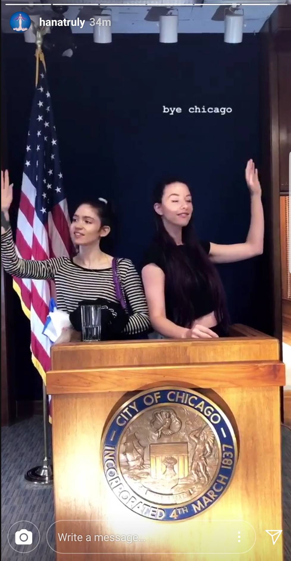 Grimes in Chicago with Hana. | Scrolller