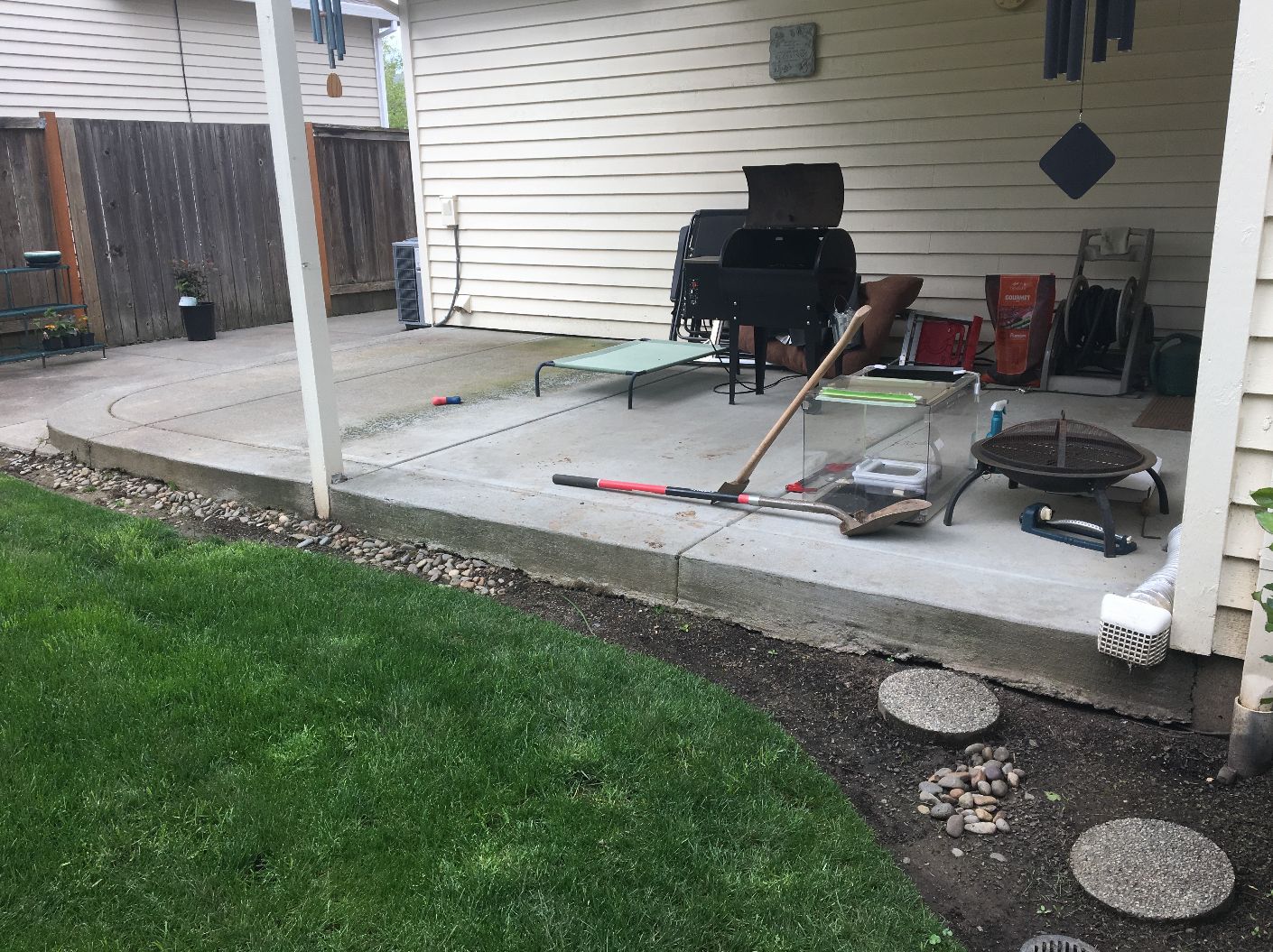 Ground underneath concrete patio settling/eroding | Scrolller