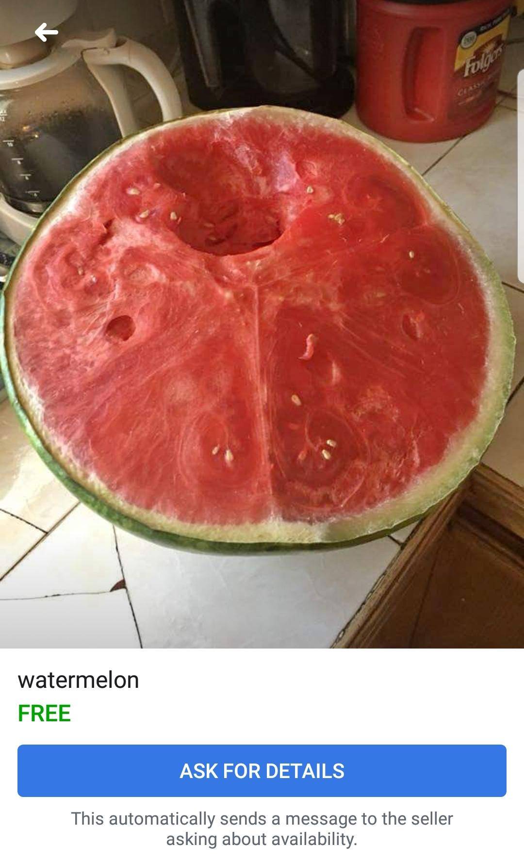 Half a watermelon with a mysterious hole from a stranger 🤔 | Scrolller