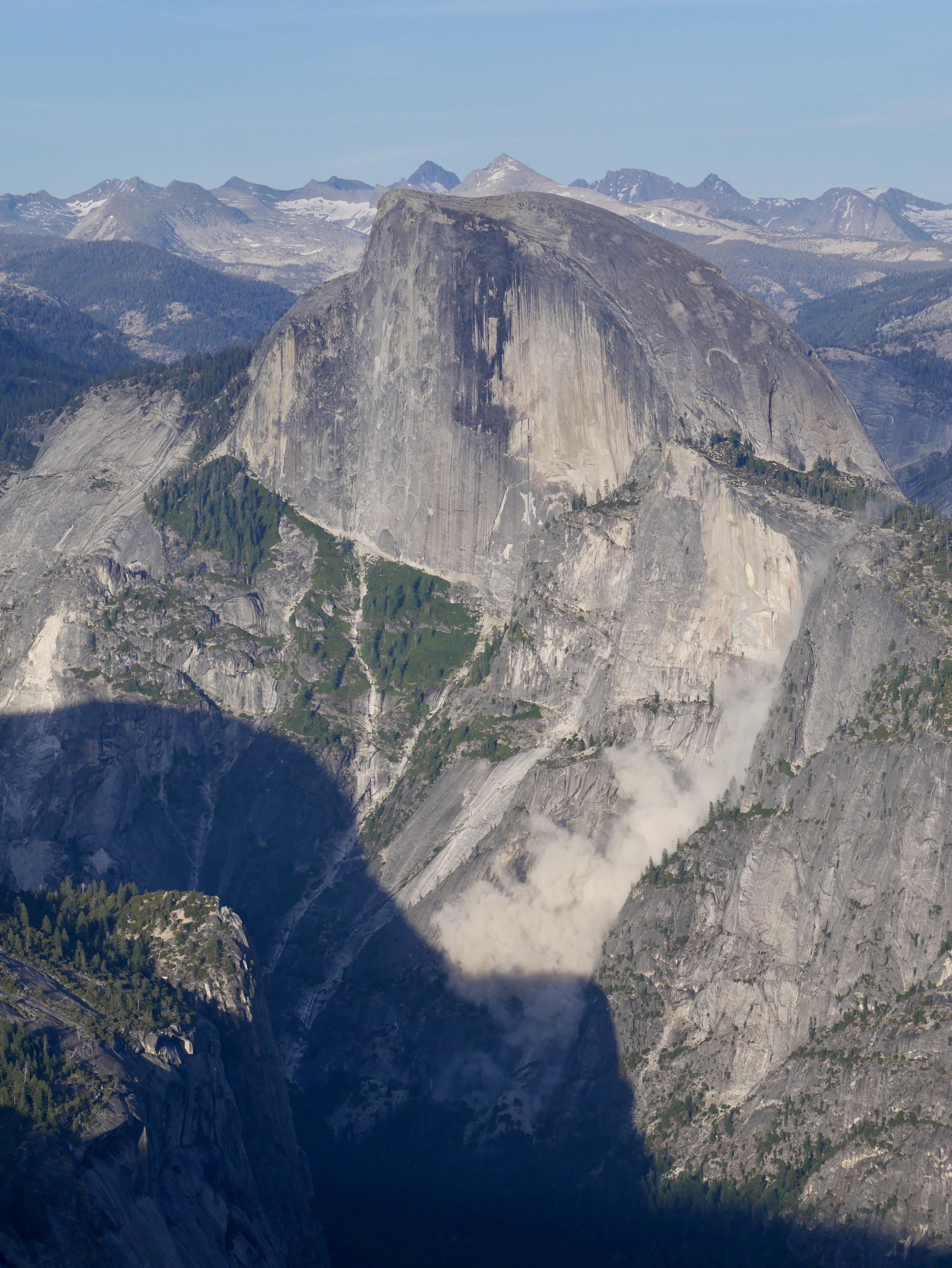 Half dome rock fall 6/20/20 @ 7:20ish pm - viewed from Eagle Peak | Scrolller