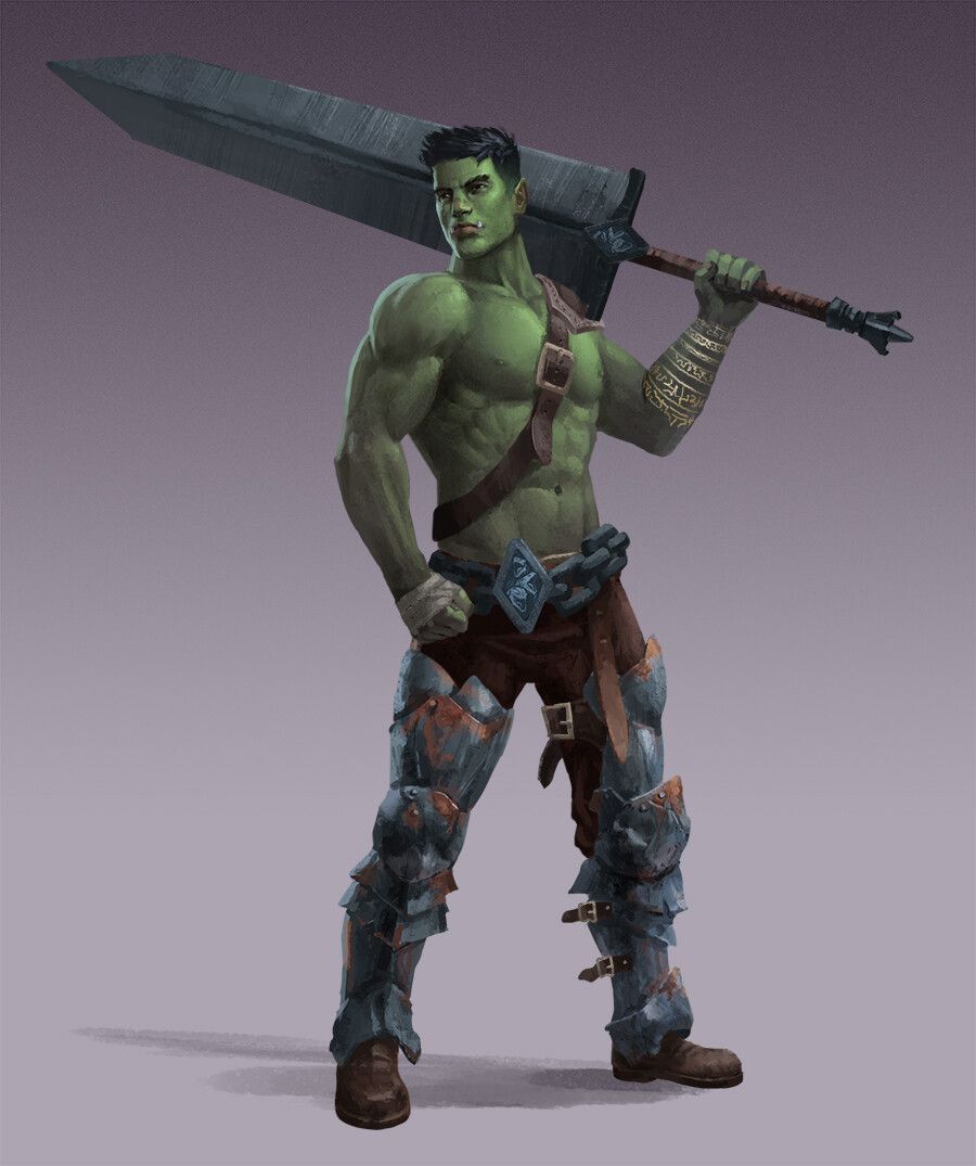Half Orc Warrior by Phill Berry | Scrolller