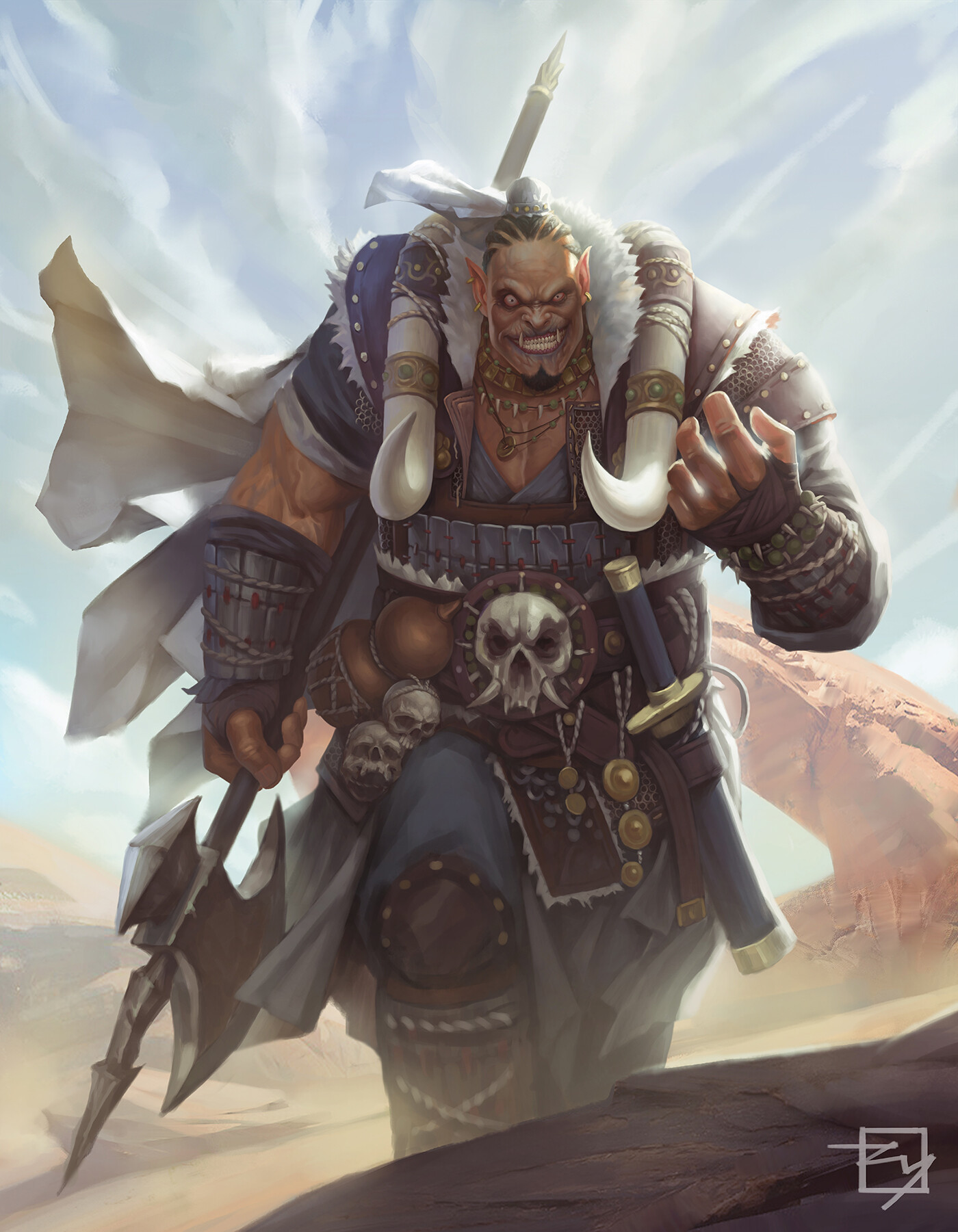 Half-Orc Warrior by Yang Zhao | Scrolller