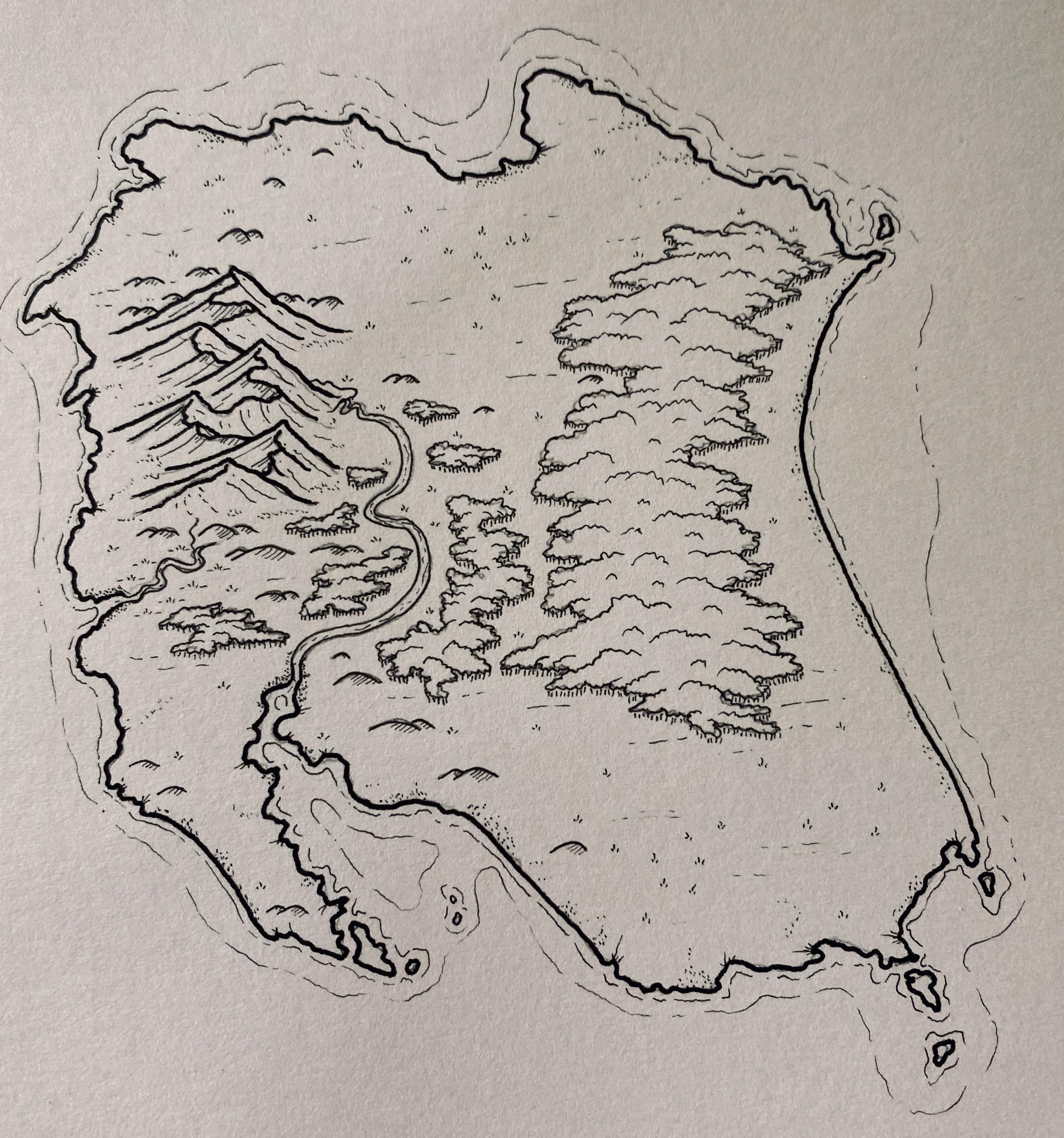 Hand Drawn Simple Island Map | Scrolller