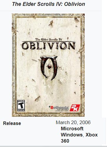 Happy birthday Oblivion! 13 years since release. | Scrolller