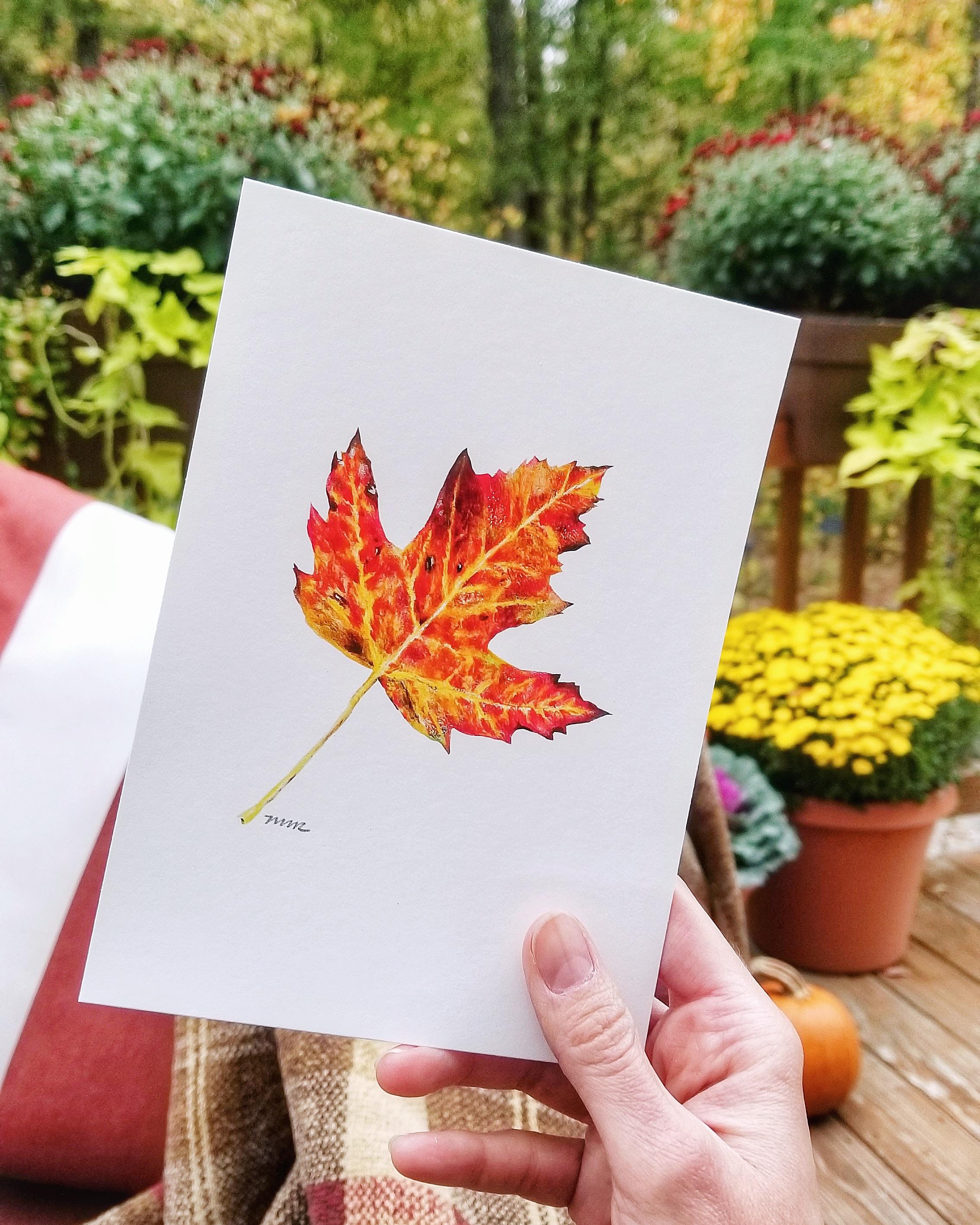 Happy Fall! Colored pencil leaf drawing | Scrolller