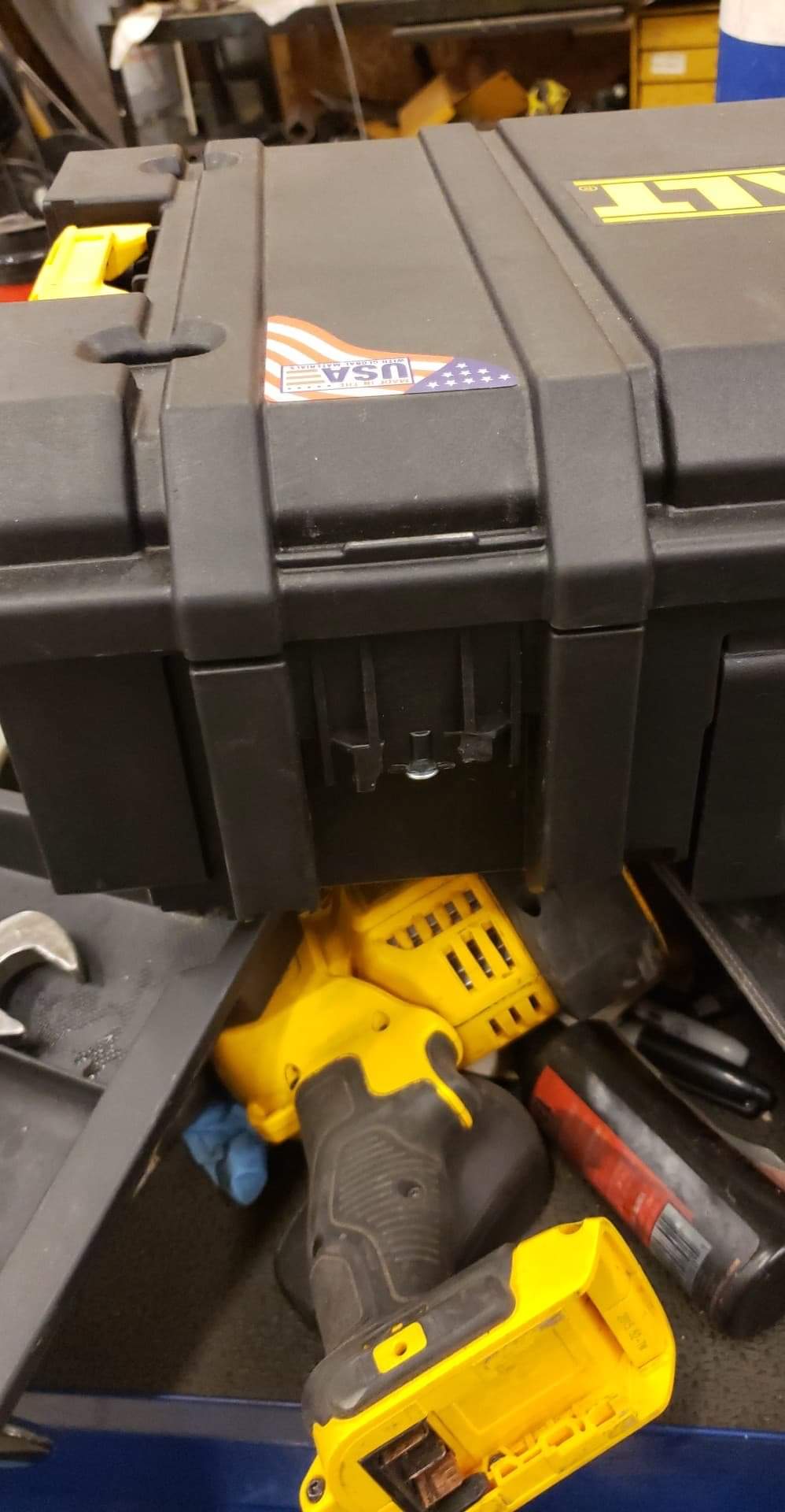 Hello I have a dewalt toughsystem box that one of the tabs that holds ...