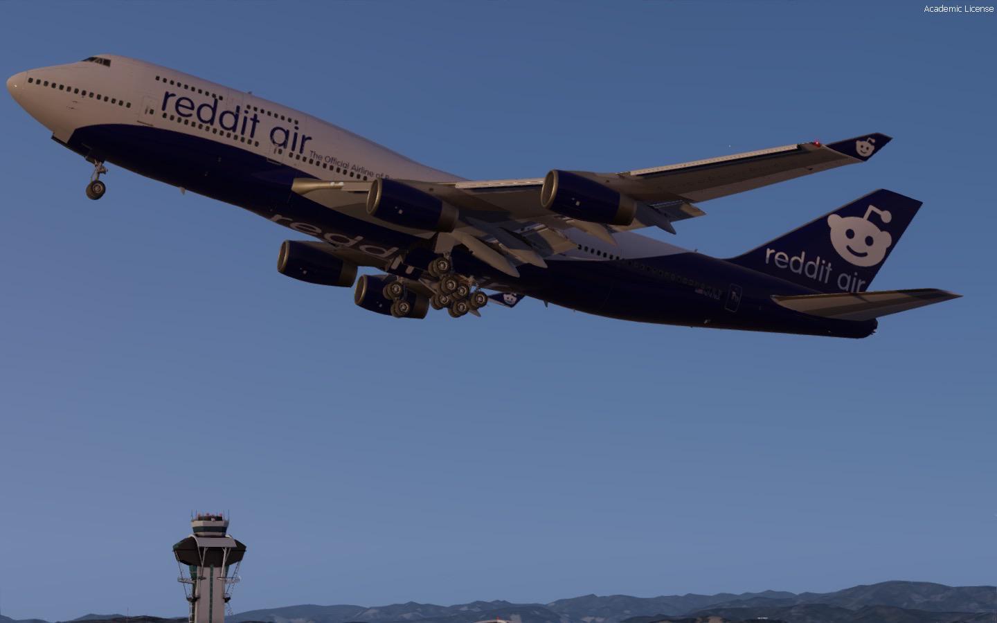 Here is the official livery of Reddit Air. N747RA is a 19 year old Boeing 747-400 equipped with ...