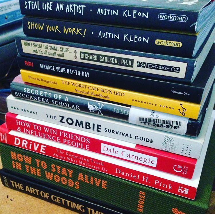 Here’s my modest stack of self help books. | Scrolller