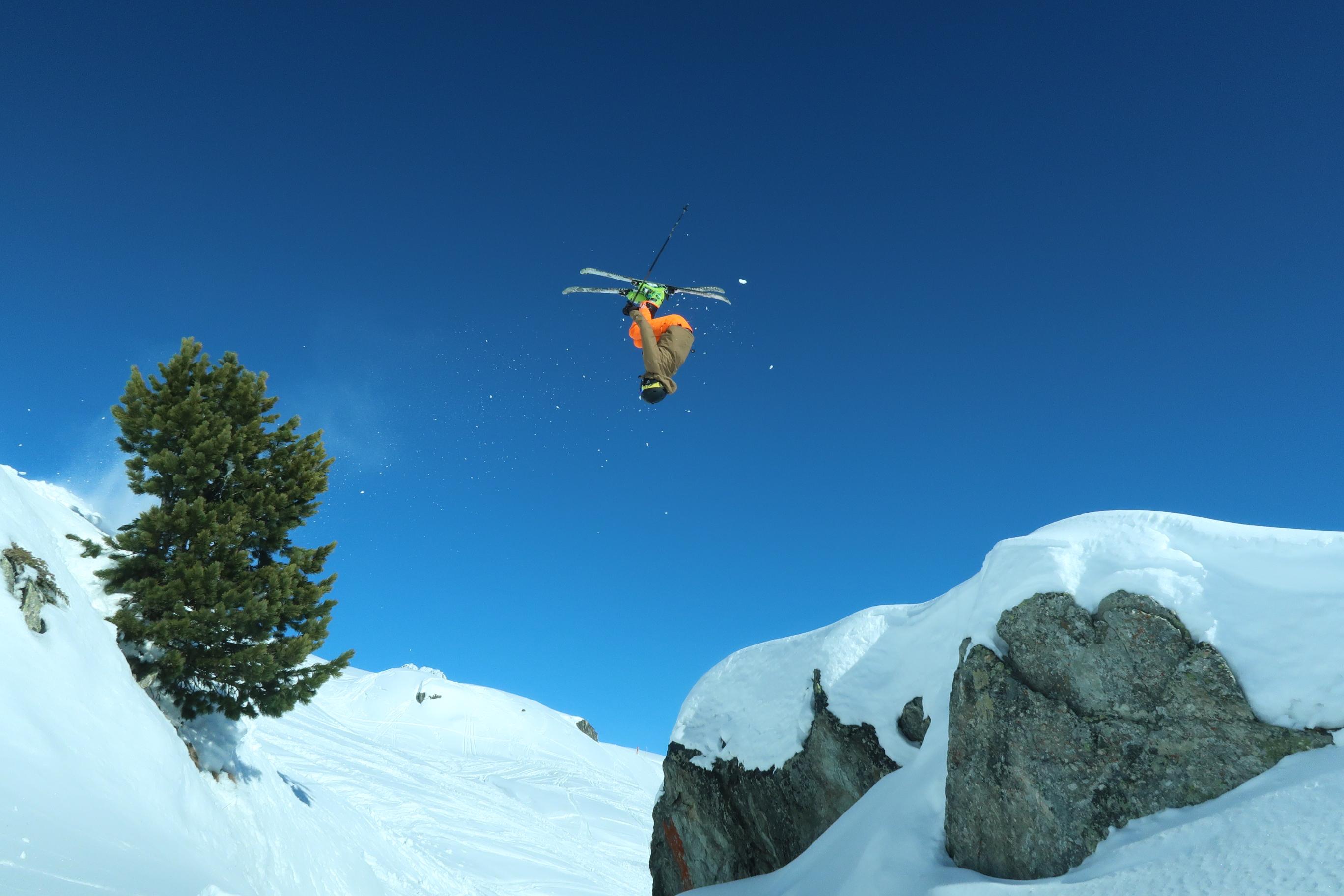 Here's my first backflip over a gap Enjoy! Aletscharena, Switzerland | Scrolller