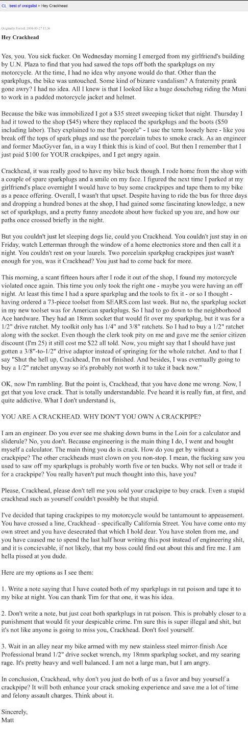 Hey, Crackhead | Scrolller