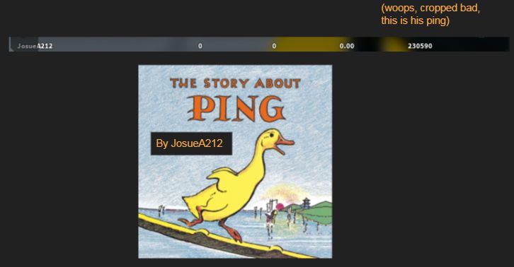 his ping reached 300k at one point. my man's playing in the andromeda galaxy.. | Scrolller