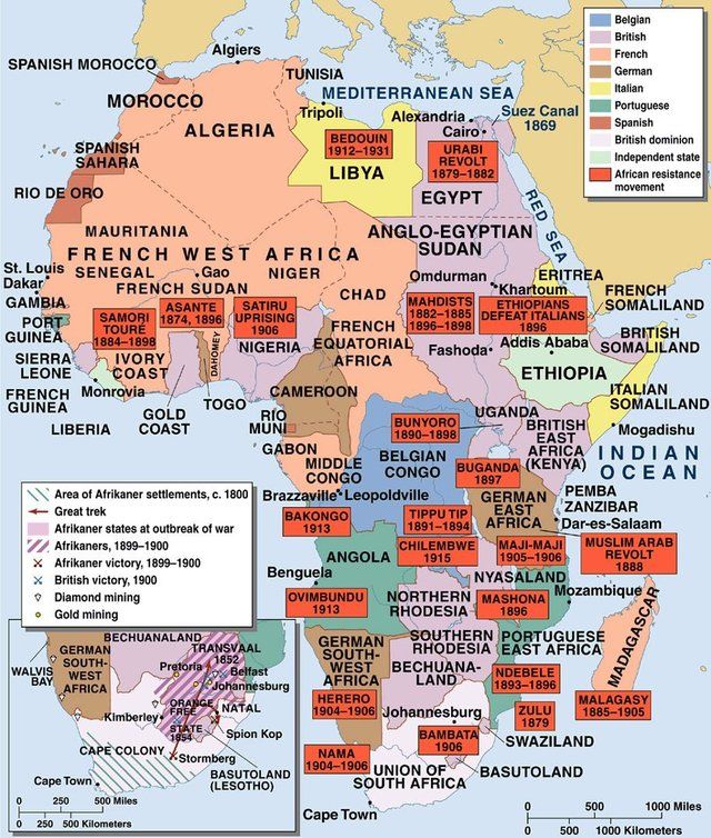 Historic map of African resistance to European colonialism | Scrolller