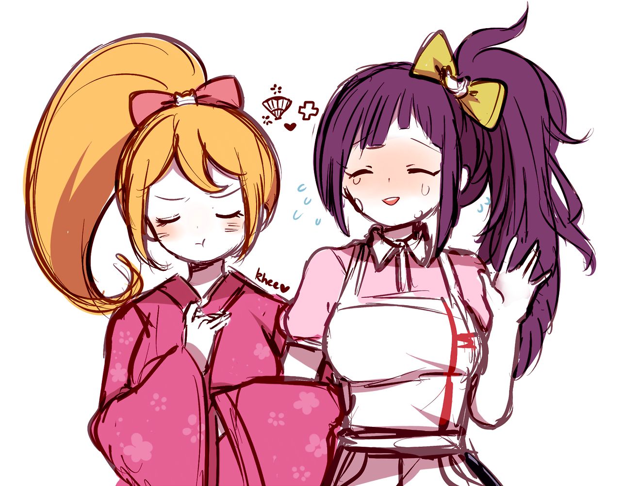 Hiyoko and Mikan wearing ponytails | Scrolller