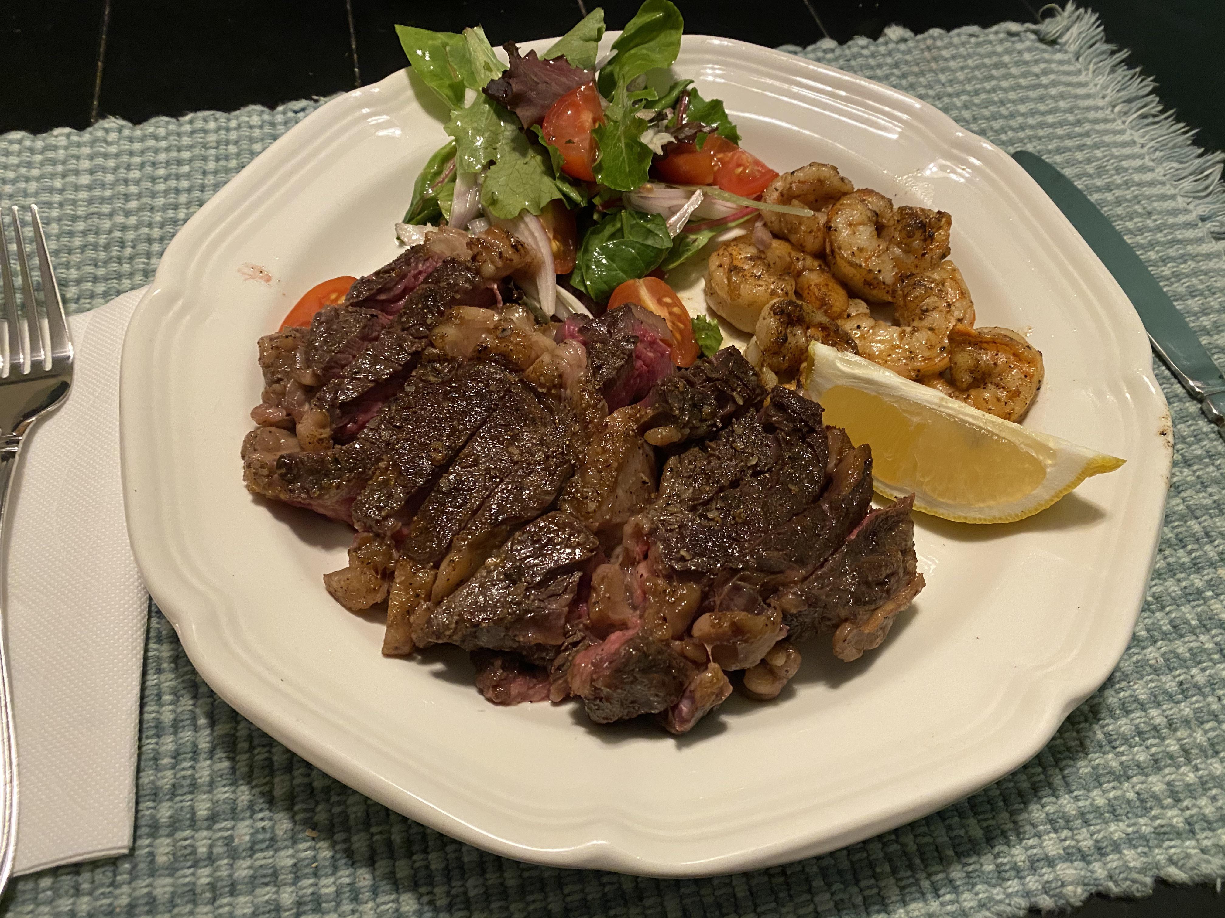 [homemade] Boneless ribeye surf n’ turf | Scrolller