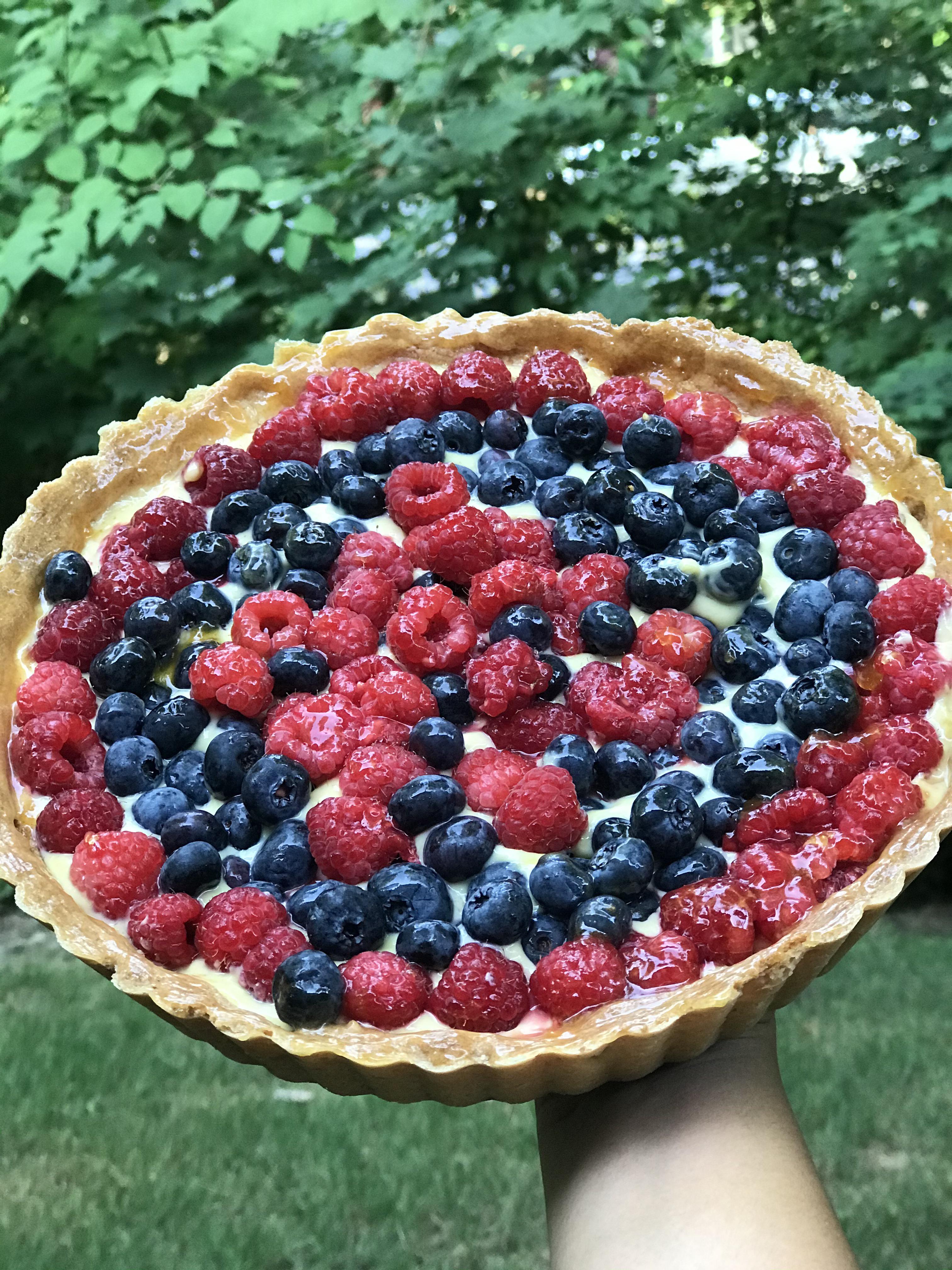 [HomeMade] Raspberry & Blueberry Fruit Tart *Recipe included* | Scrolller