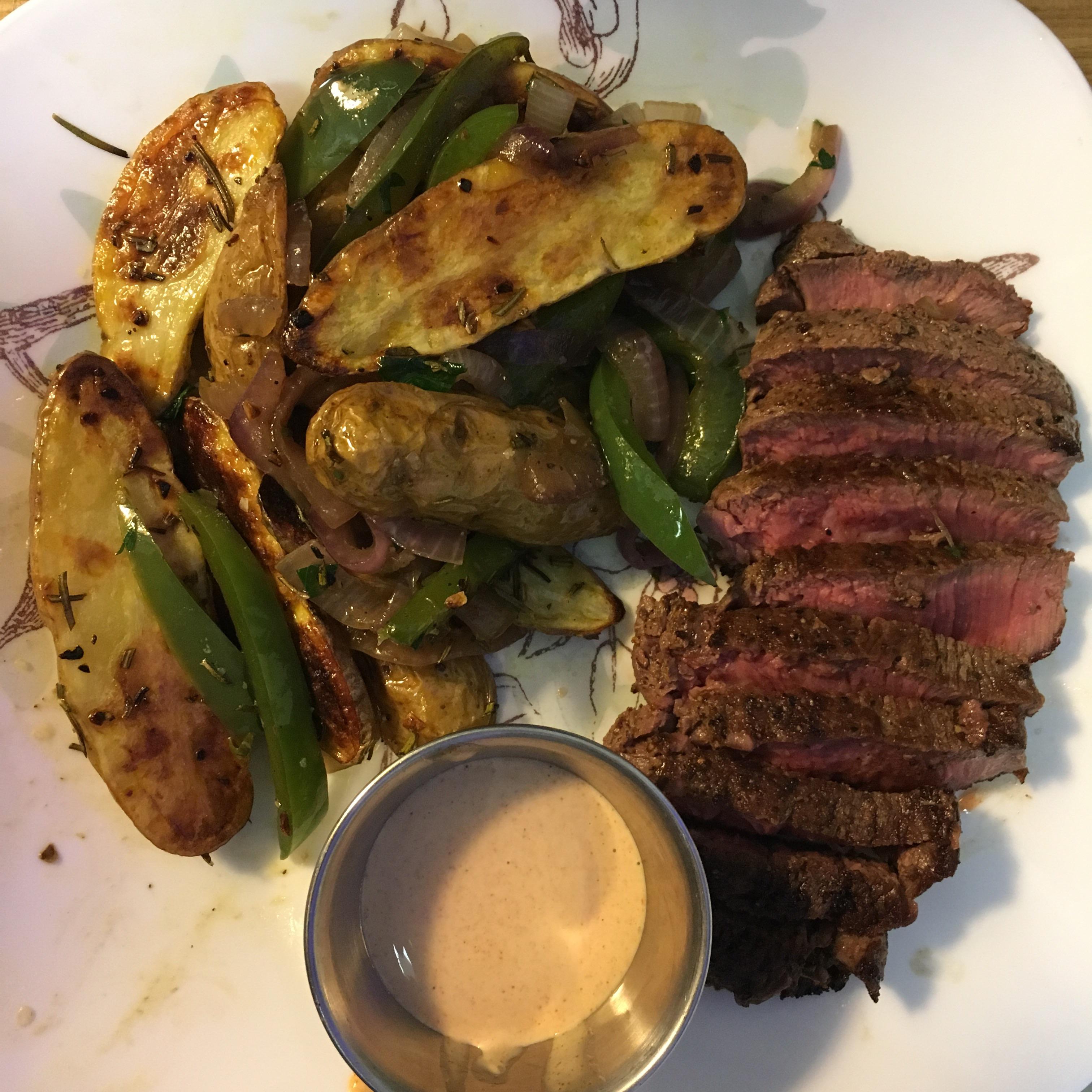 Homemade Seared Steak with Papa Bravas and a Smoked Paprika Aioli | Scrolller