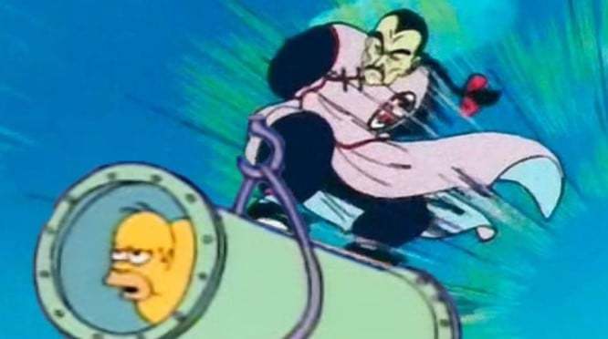 Homer was stuck in the tube caw caw | Scrolller