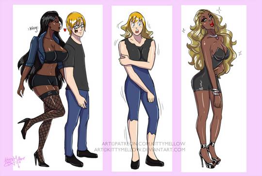 Hot GF Transformation (MTF/TGTF; Bimbofication, Ebony Race Change) by ...