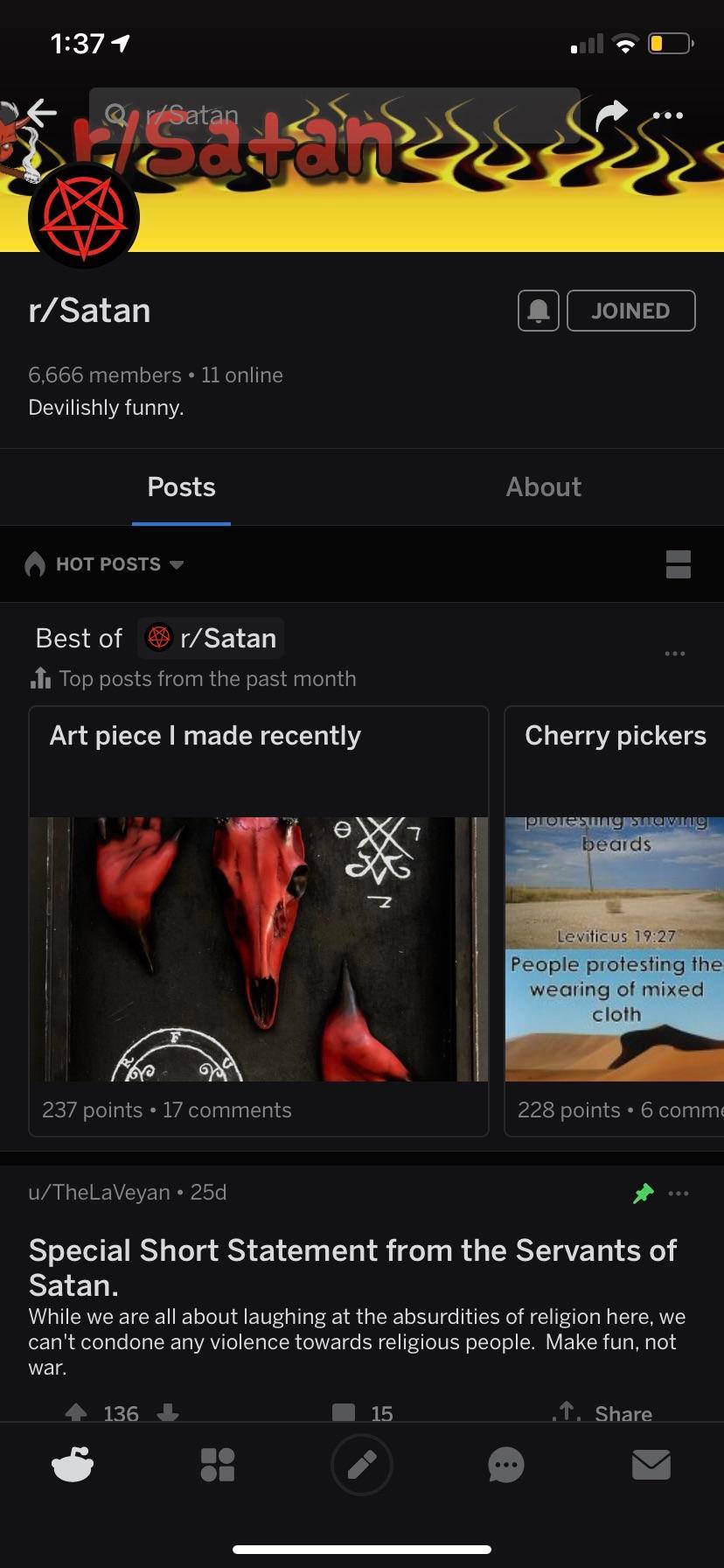 I became the 6,666 member of r/Satan. | Scrolller