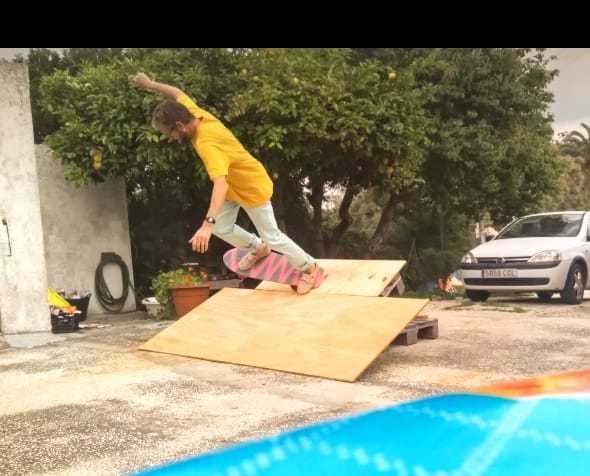 I built a proper sketchy backyard ramp -not quite a wooden wave but worth a bloody knee or two ...