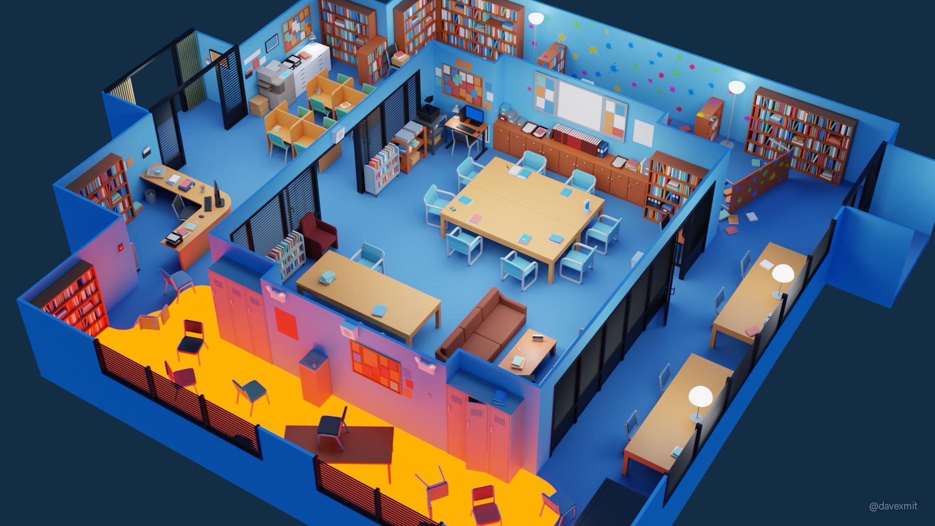 I created a Community library diorama in 3D | Scrolller