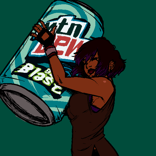 I drew a tomboy hugging a can of Baja Blast | Scrolller