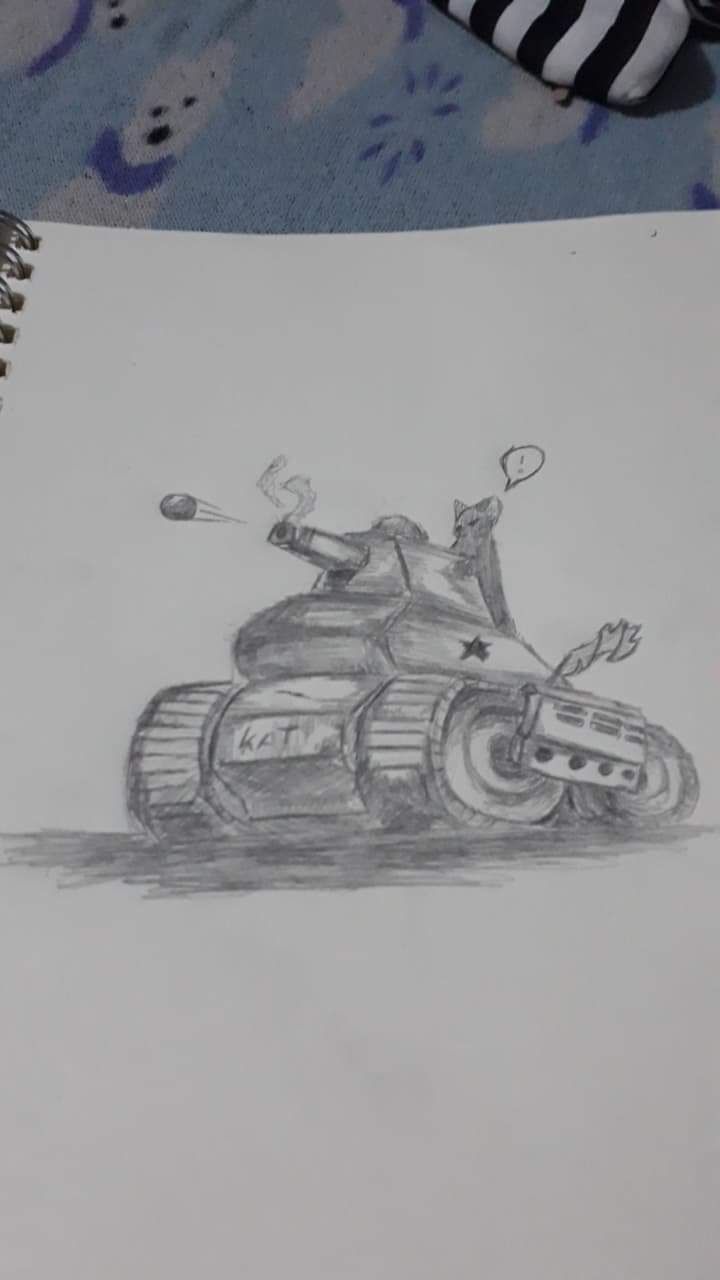 I drew cat in tank | Scrolller