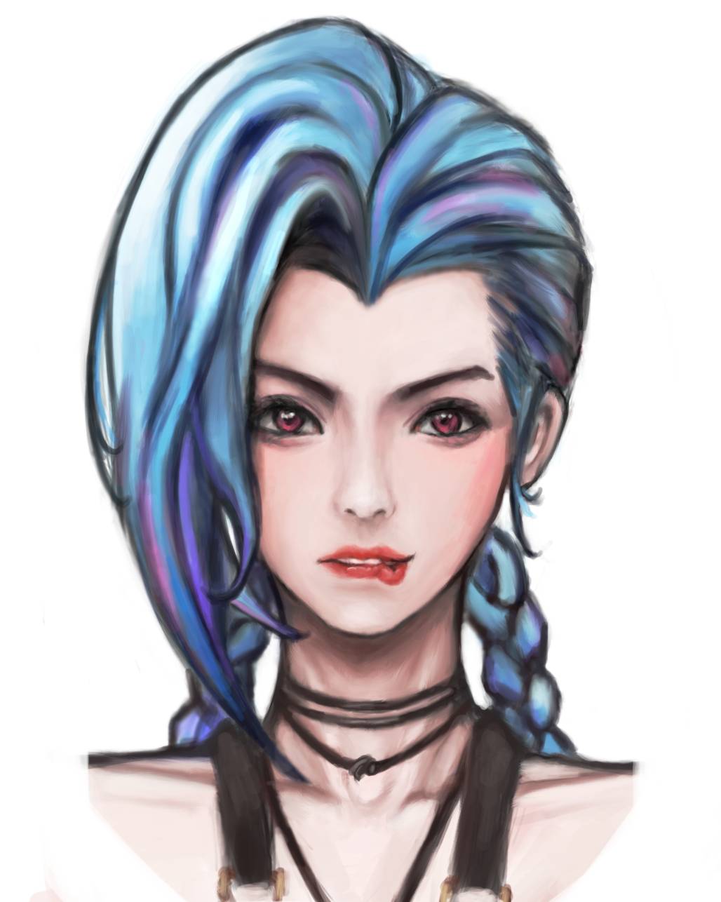 I drew Jinx biting her lip | Scrolller