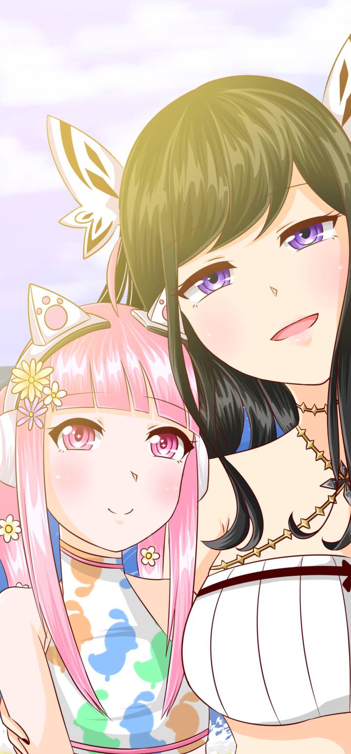 I drew me and my friend's characters in our swimsuit outfits | Scrolller