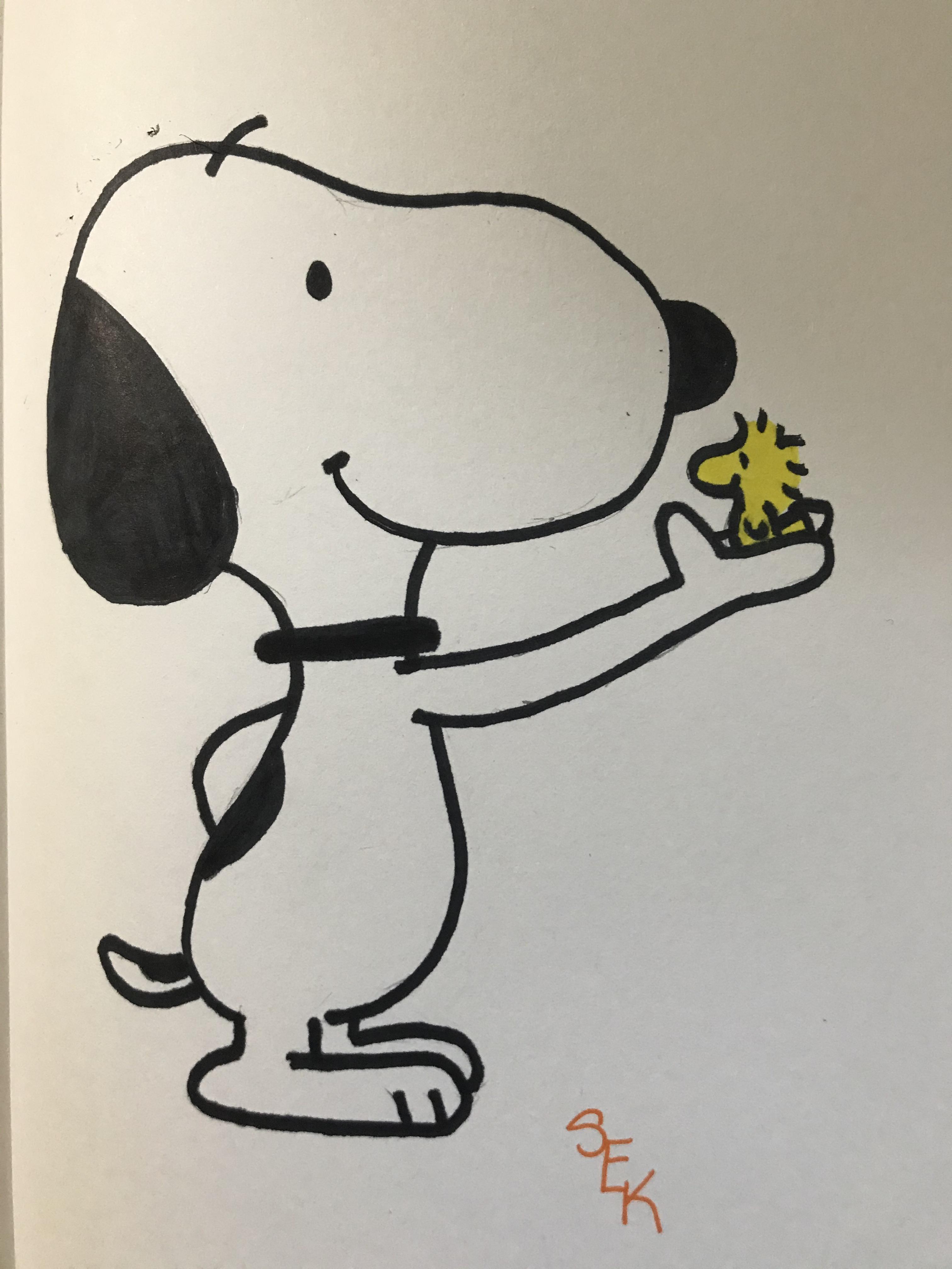 I drew Snoopy and Woodstock! | Scrolller