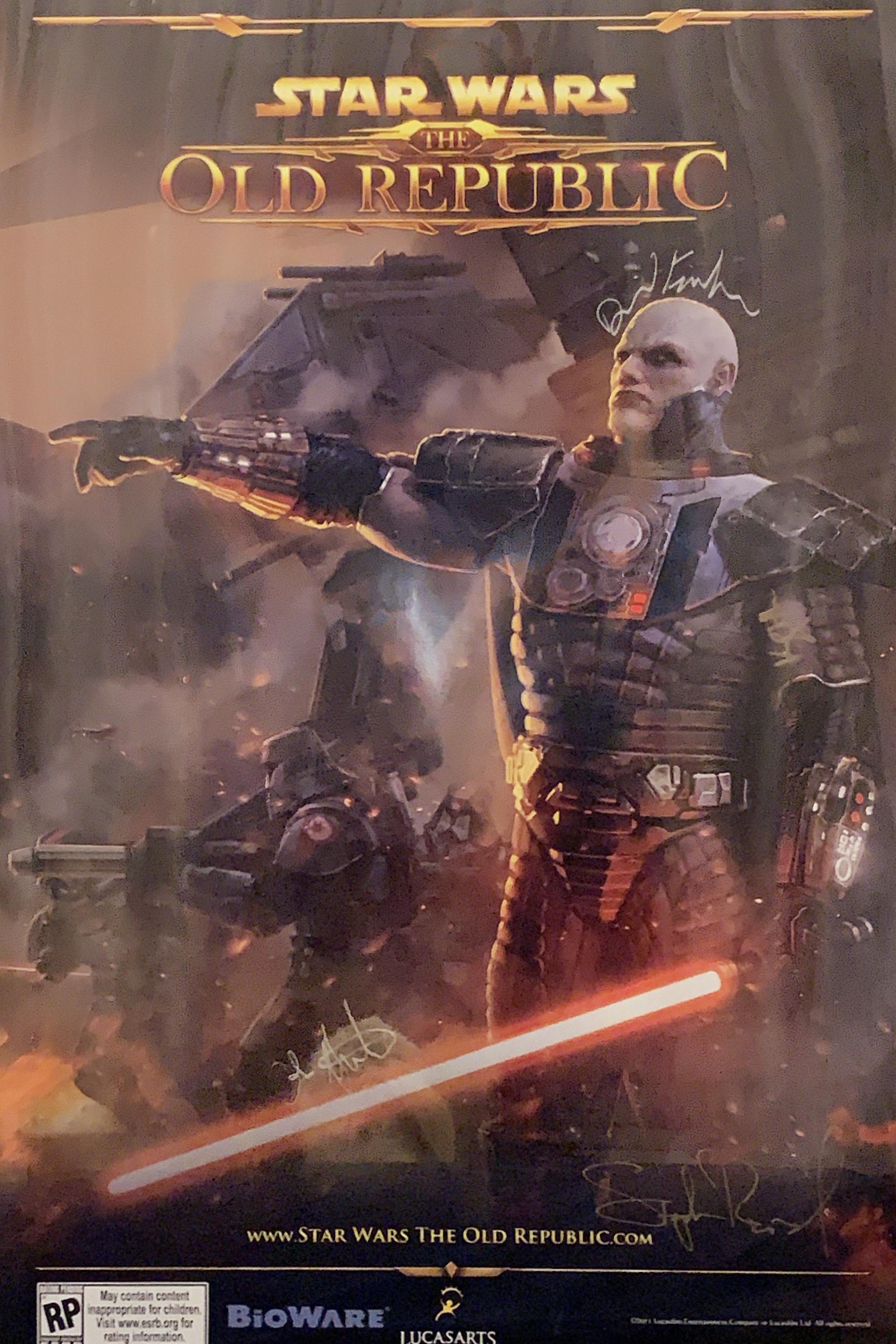 I got this awesome Darth Malgus poster, signed by some of the original BioWare team | Scrolller