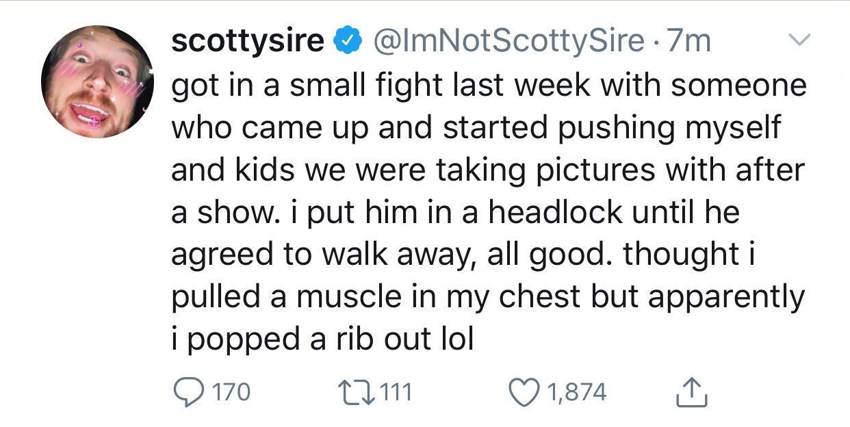 I hope Scotty physically survives this tour | Scrolller