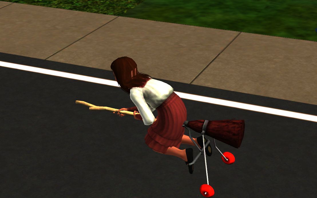 I just noticed child sims have training wheels on their brooms ! | Scrolller
